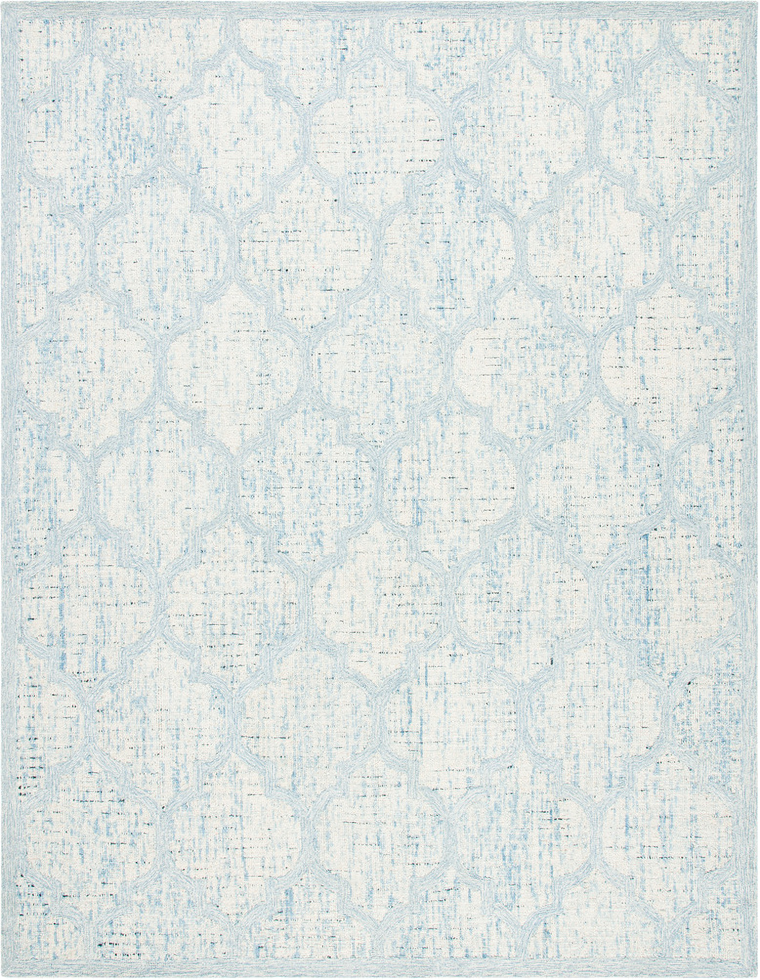 Abstract Hand Tufted Ivory and Turquoise 9' x 12' Large Rectangle Rugs ...