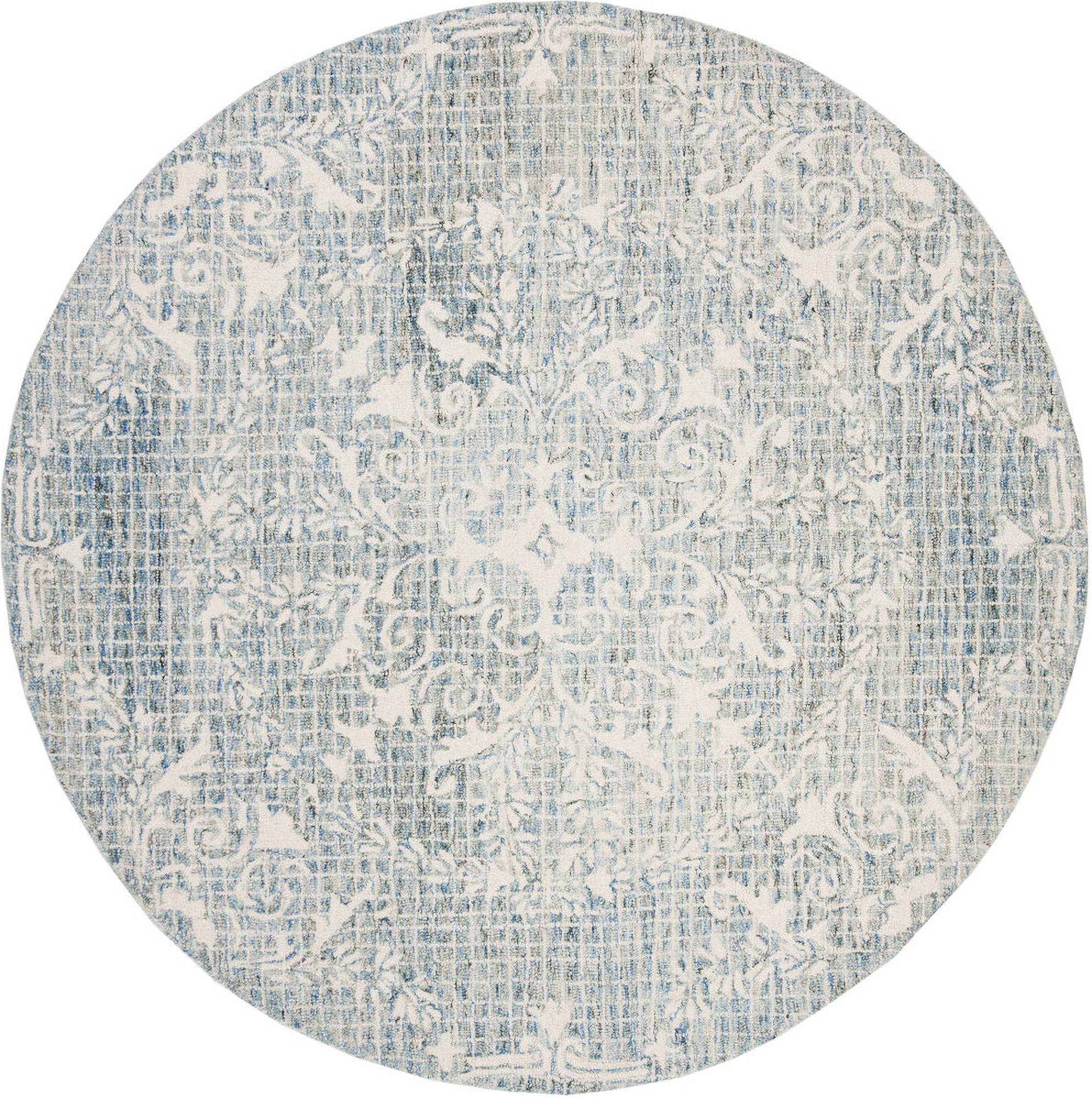 Abstract Hand Tufted Light Blue 6' x 6' Round Rugs by Safavieh ...