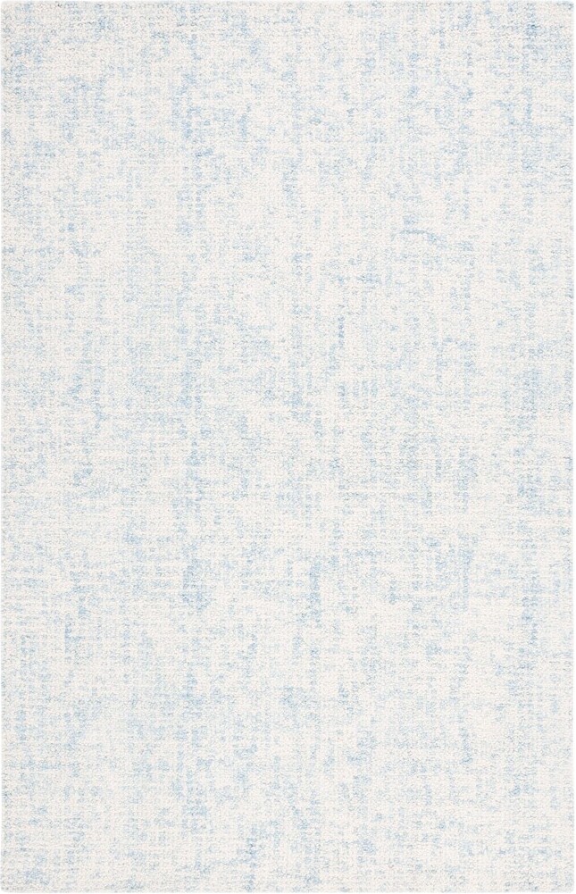 Abstract Hand Tufted Light Blue And Ivory 8 X 10 Medium Rectangle