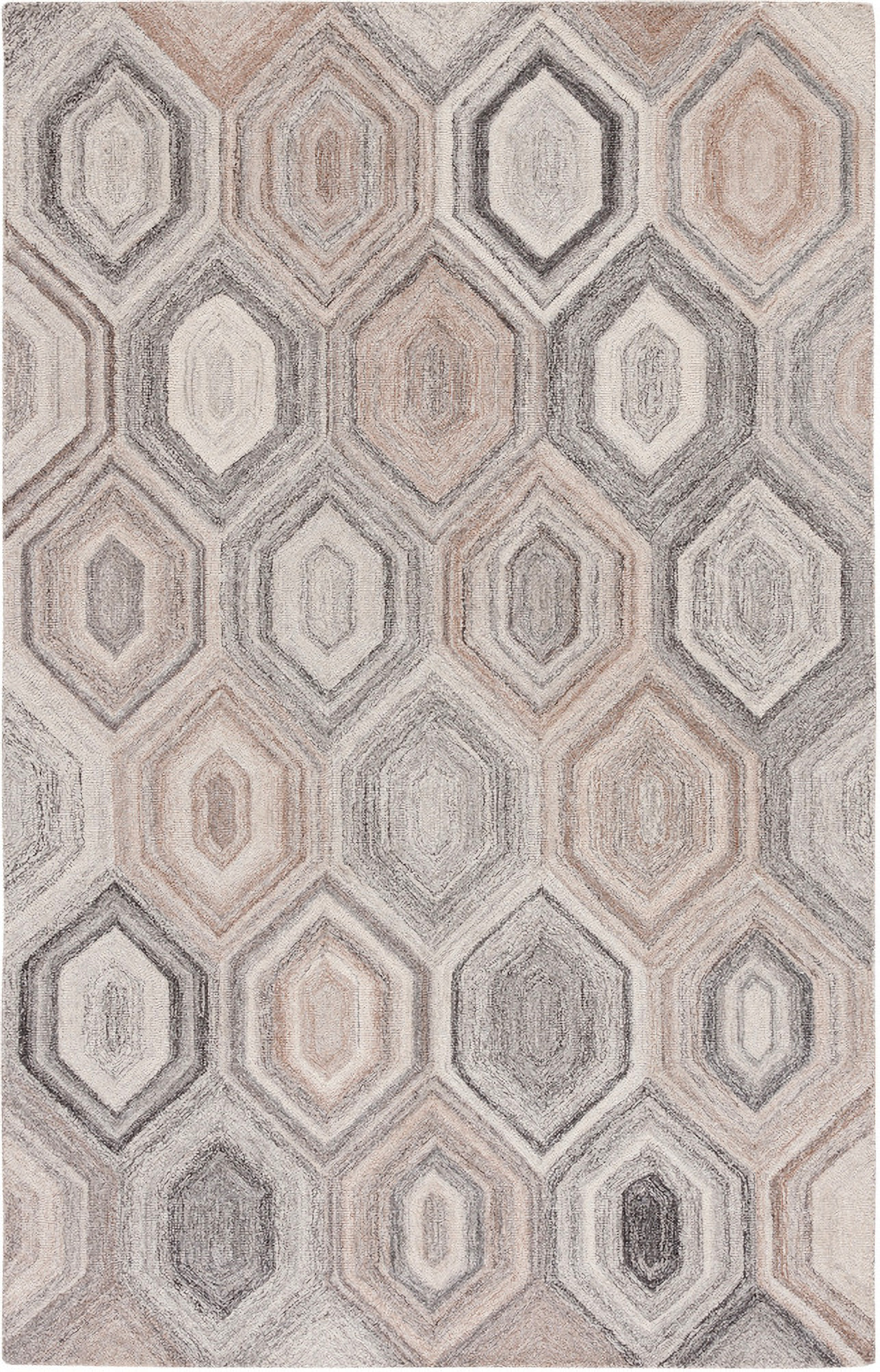 Abstract Hand Tufted Natural and Grey 4' x 6' Small Rectangle Rugs by ...