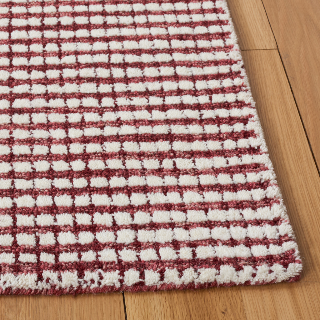 Abstract Hand Tufted Red and Ivory 2'-3" x 8' Runner Rugs by Safavieh ...