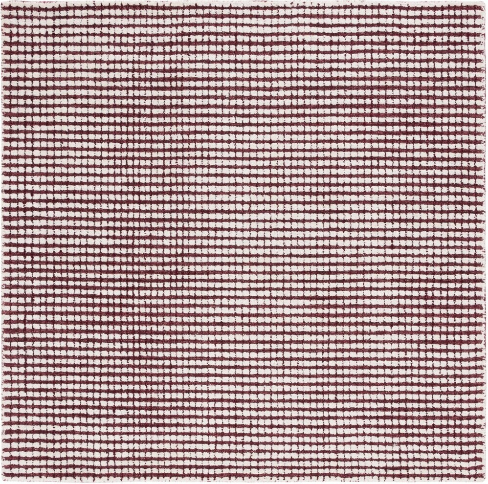 Abstract Hand Tufted Red and Ivory 6' x 6' Square Rugs by Safavieh ...