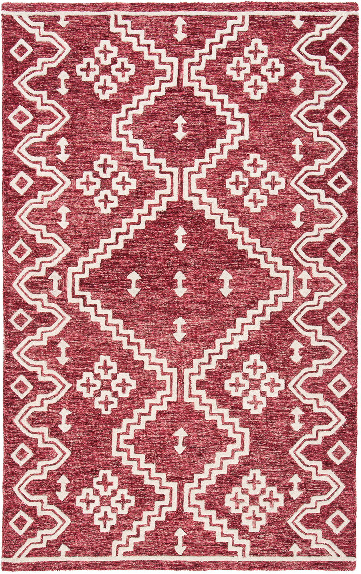 Abstract Hand Tufted Red And Ivory 8 X 10 Large Rectangle Rugs Abstract Hand Tufted Red And Ivory 8 X 10 Large Rectangle Rugs