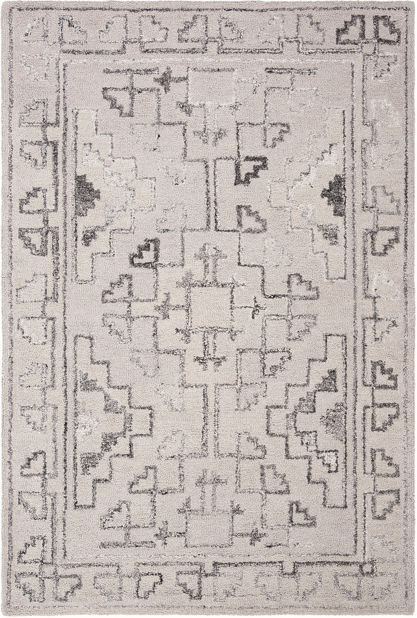 Abstract Hand Tufted Taupe and Black 4' x 6' Small Rectangle Rugs by ...