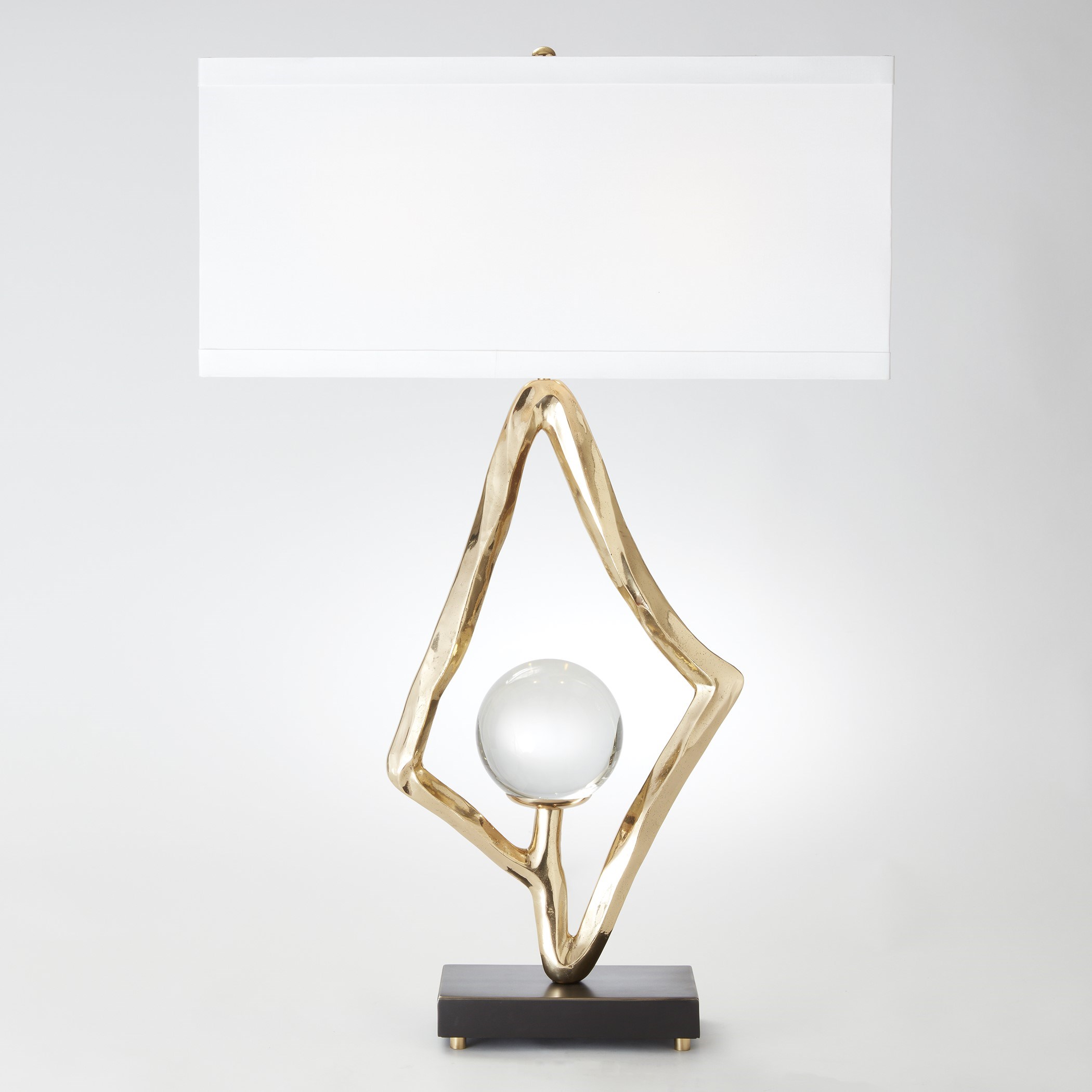 Abstract Lamp With 6 Inch Crystal Sphere In Brass by Global Views ...