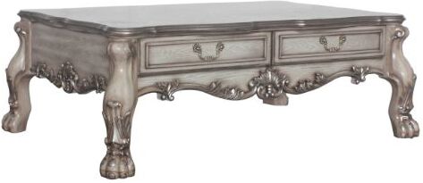 Dresden Rectangle Coffee Table In Bone White by ACME | 1StopBedrooms