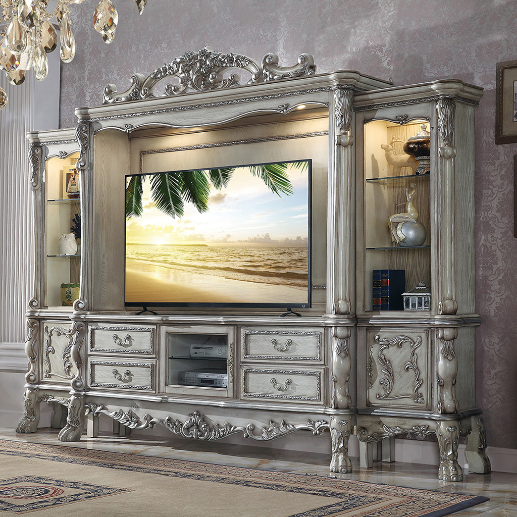 Acme Dresden Entertainment Center In Vintage Bone White | 1StopBedrooms