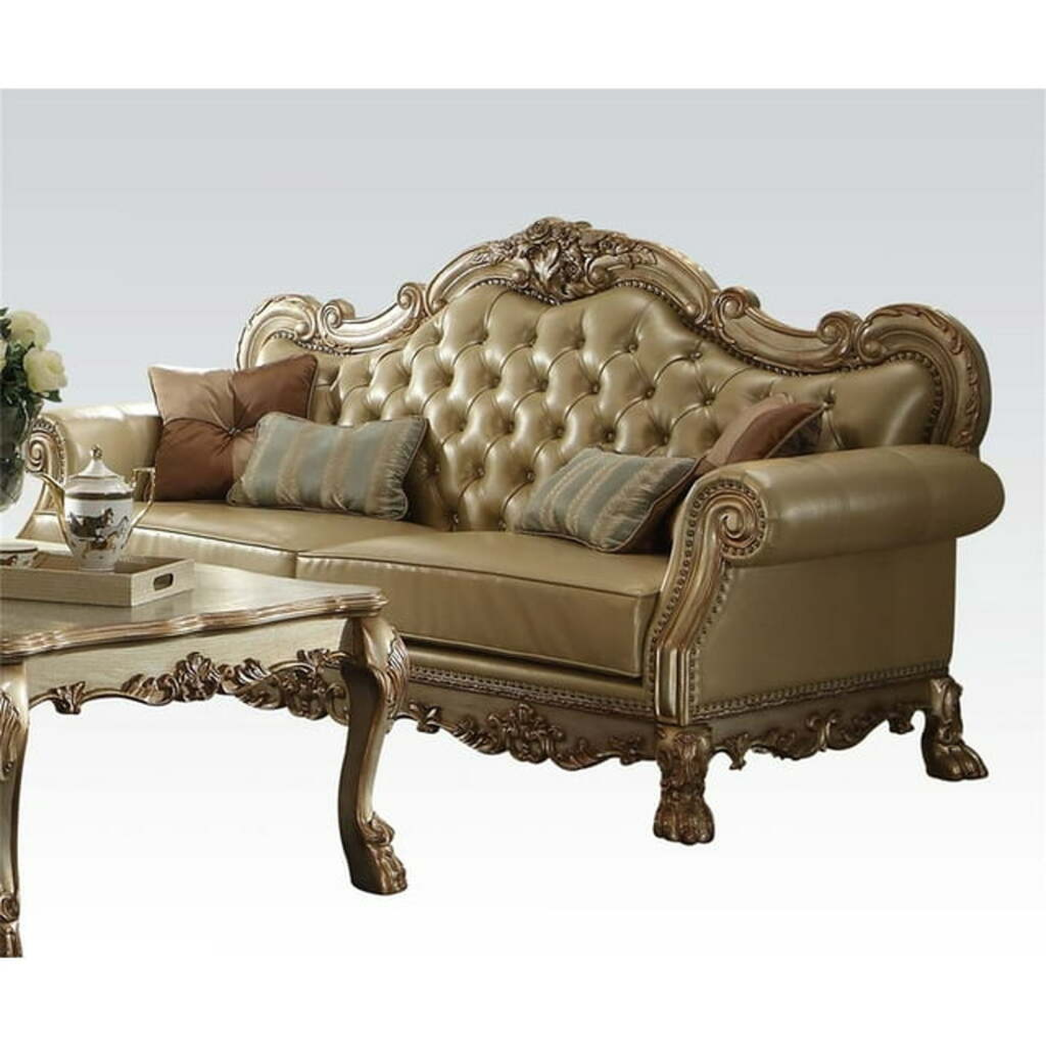 Acme Dresden Sofa in Gold Patina | 1StopBedrooms