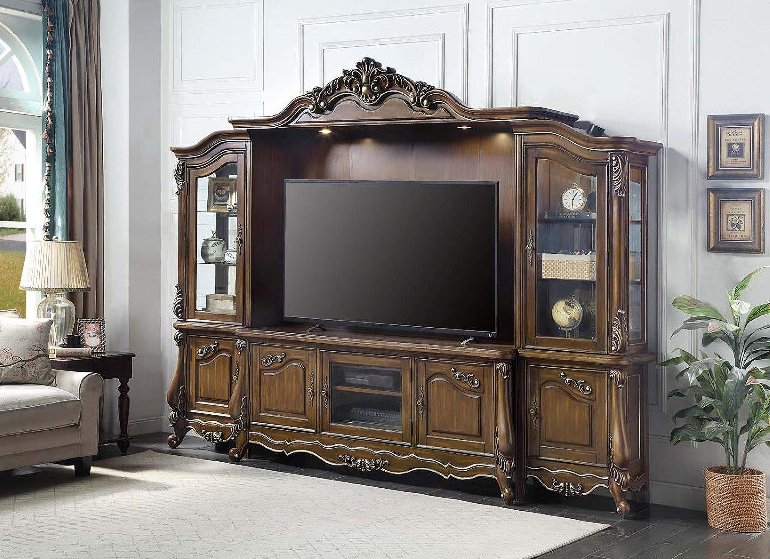 Acme Latisha Entertainment Center In Antique Oak Finish | 1StopBedrooms