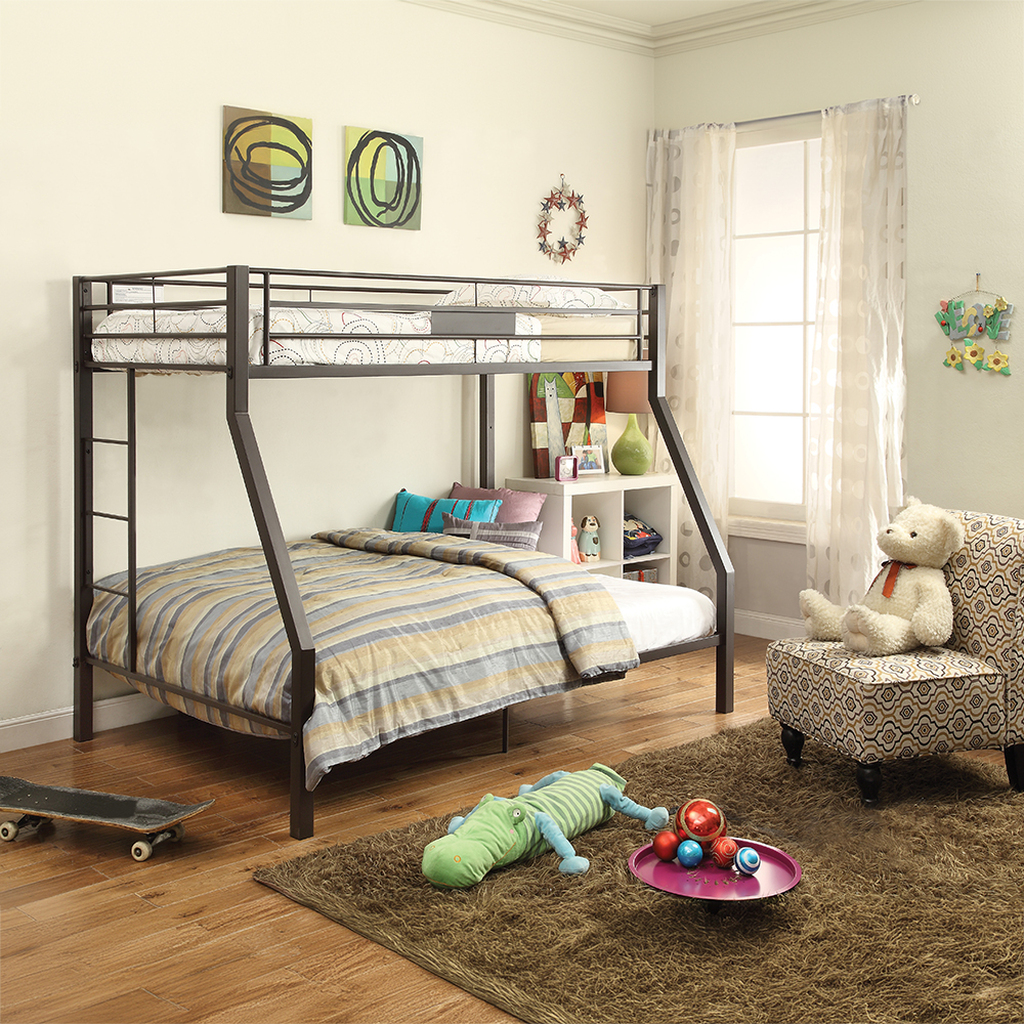 Acme Limbra Twin Over Full Bunk Bed In Sandy Brown 1StopBedrooms