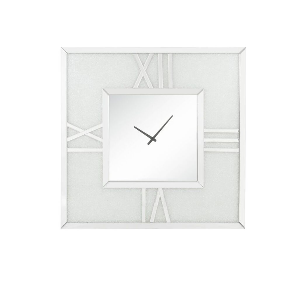 Acme Noralie Wall Clock With Led In Mirrored and Faux Diamonds ...