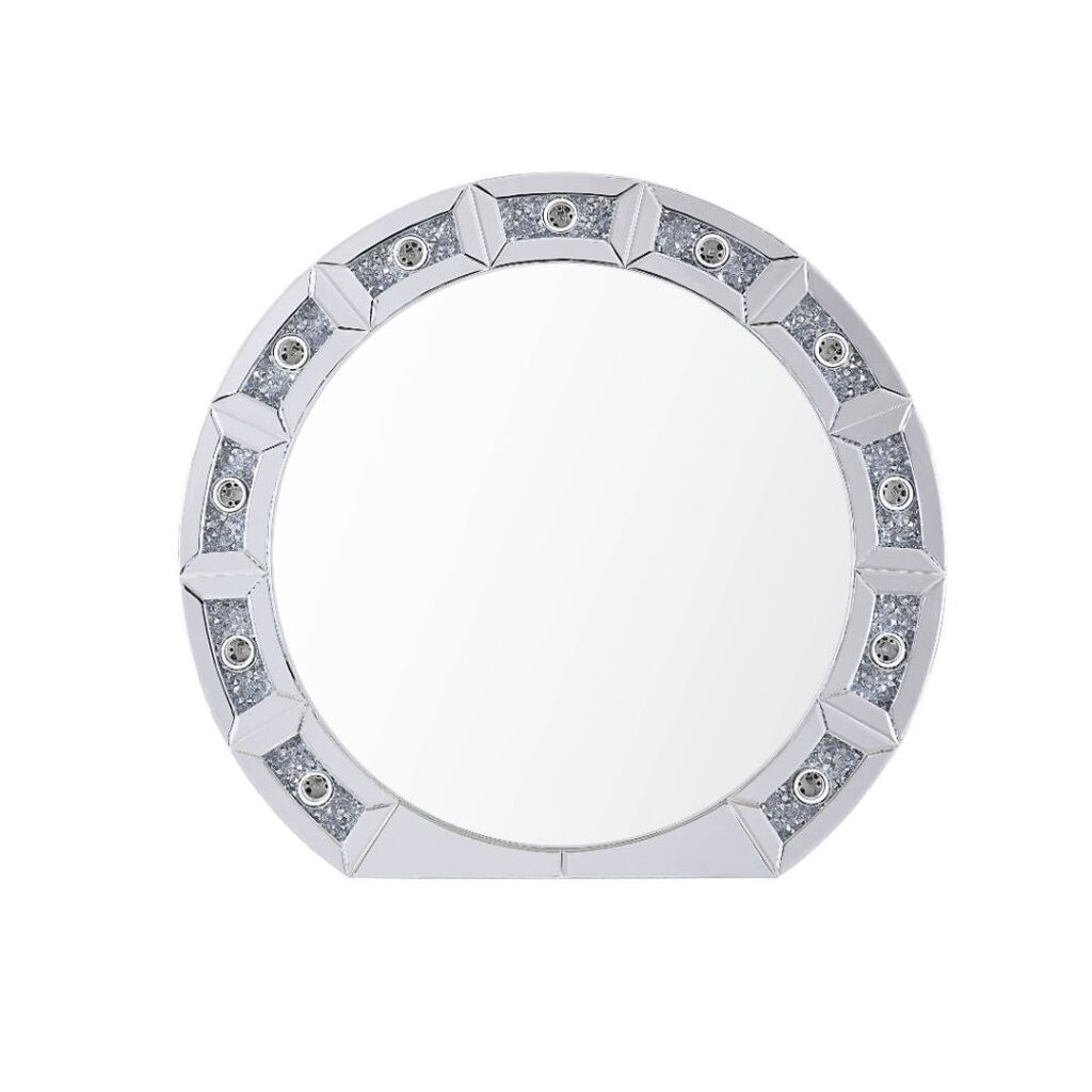 Acme Noralie Wall Decor With Led In Mirrored And Faux Diamonds 97748 ...