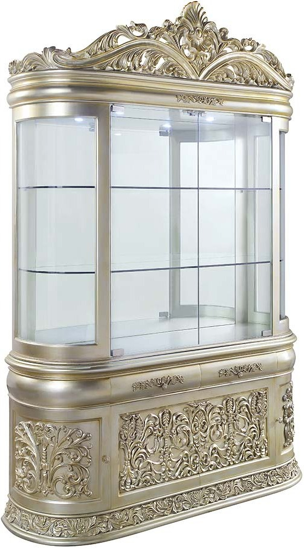 Acme Sorina Curio In Antique Gold Finish | 1StopBedrooms
