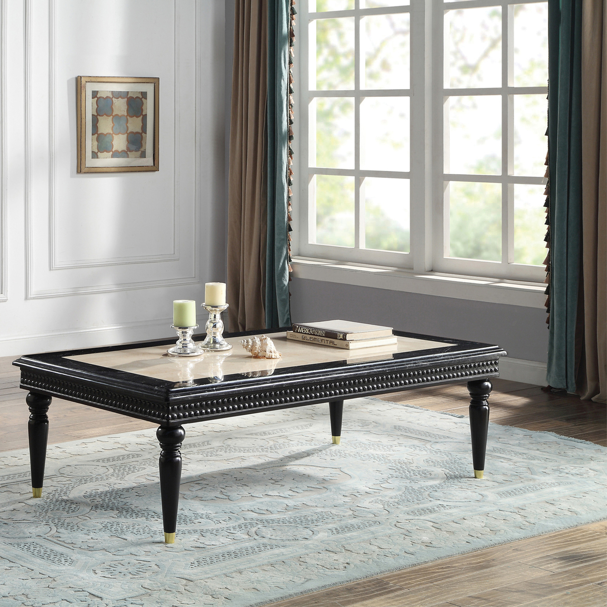 Acme Tayden Coffee Table With Marble Top | 1StopBedrooms