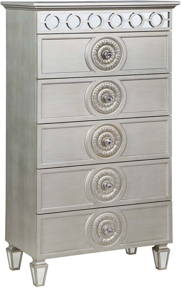 Acme Varian Chest In Silver and Mirrored Finish | 1StopBedrooms