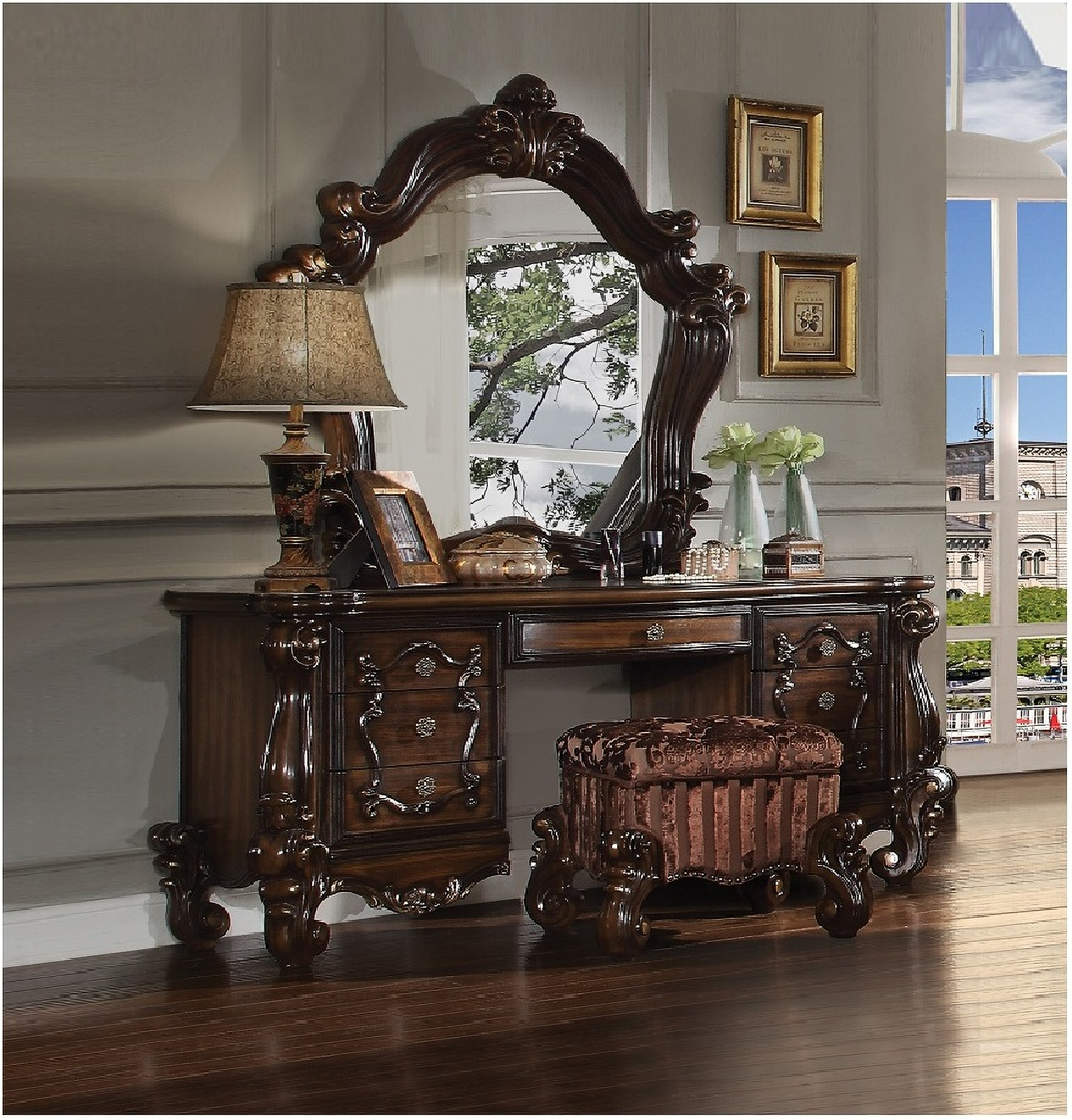 Acme Versailles Mirror in Cherry Oak | 1StopBedrooms
