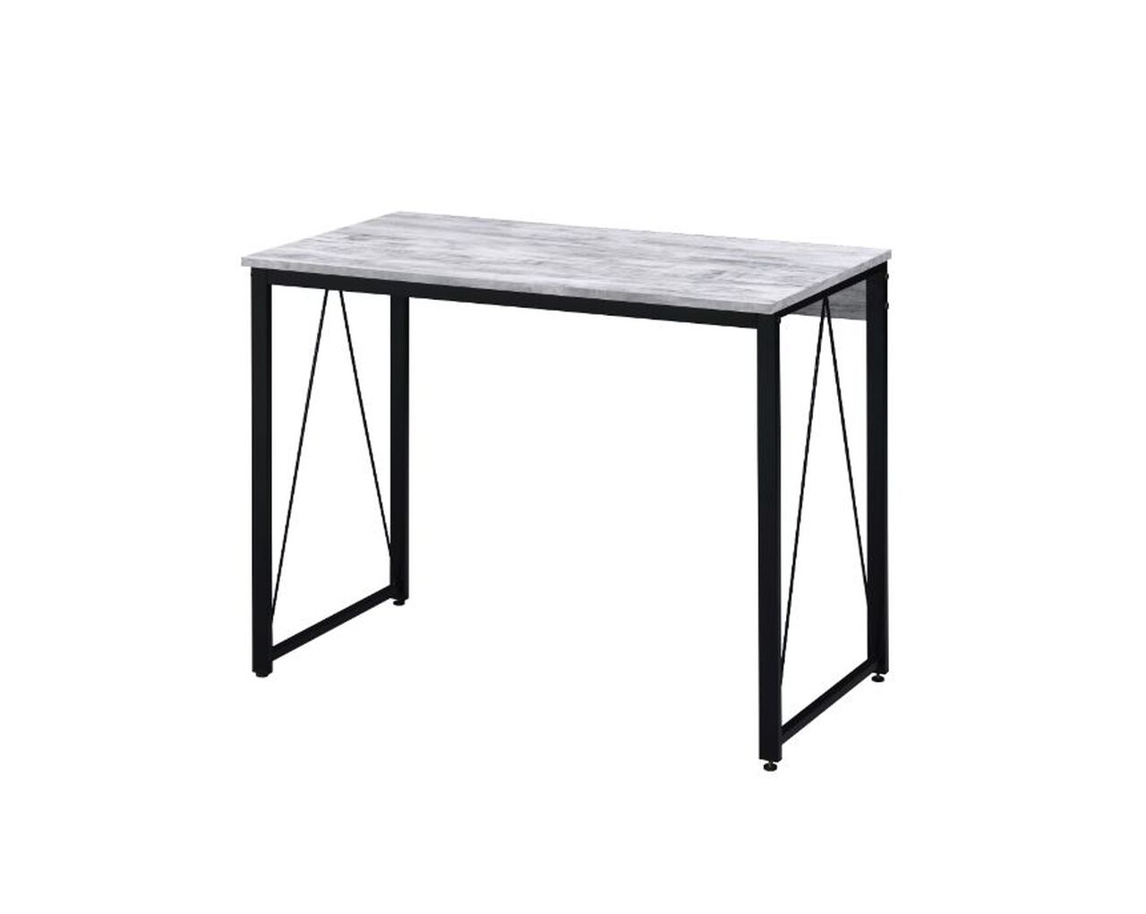Zaidin 35 Inch Writing Desk In Antique White And Black Finish by ACME ...