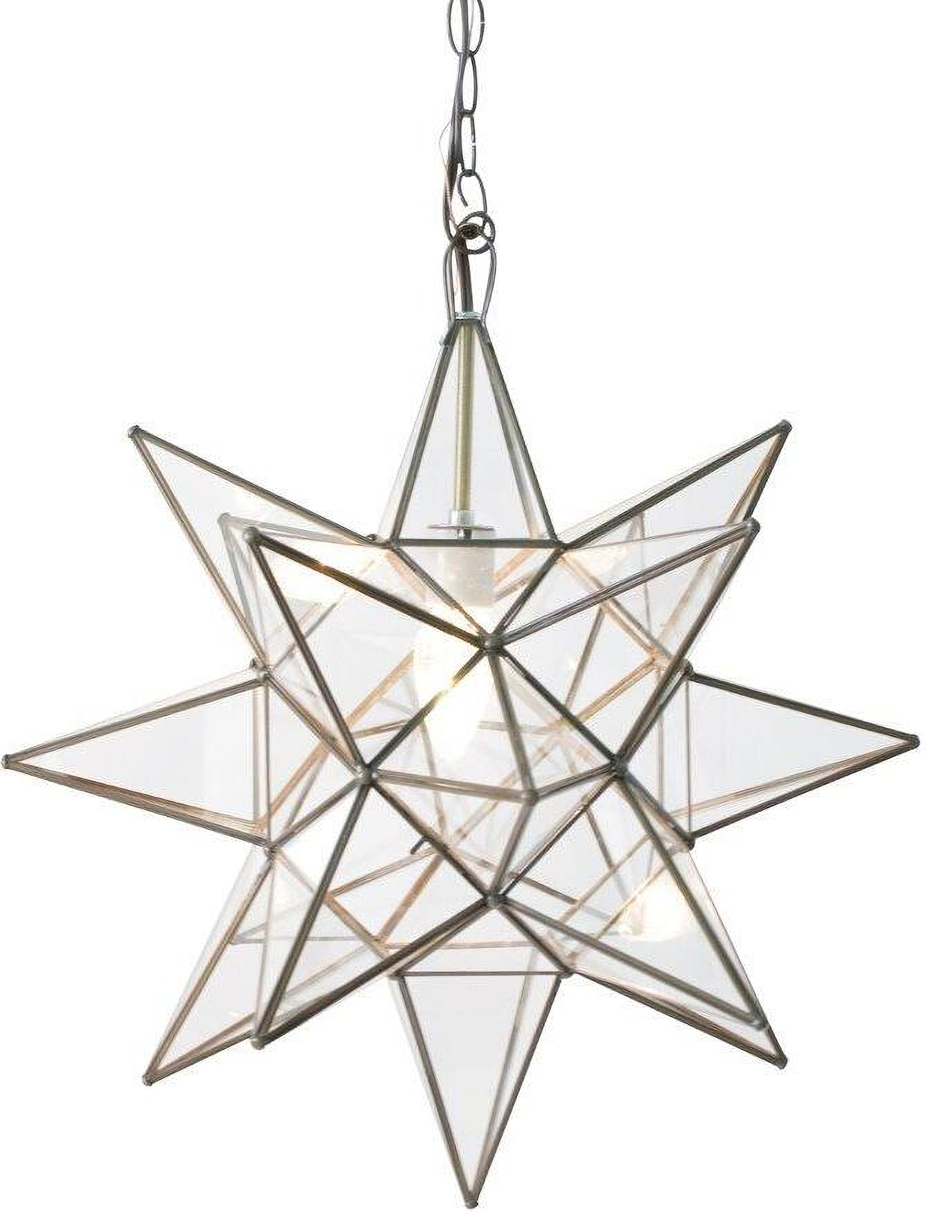 Acs Antique Brass Small Clear Star Chandelier by Worlds Away ...