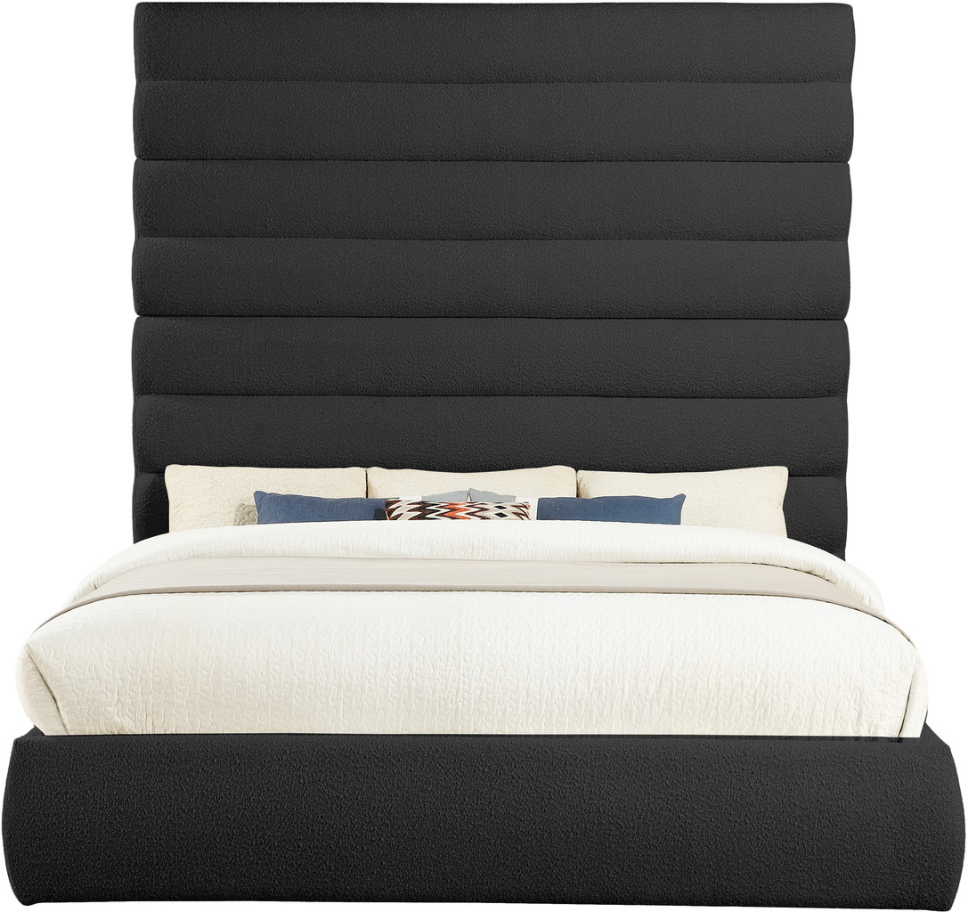 Adam Boucle Fabric King Bed In Black by Meridian | 1StopBedrooms