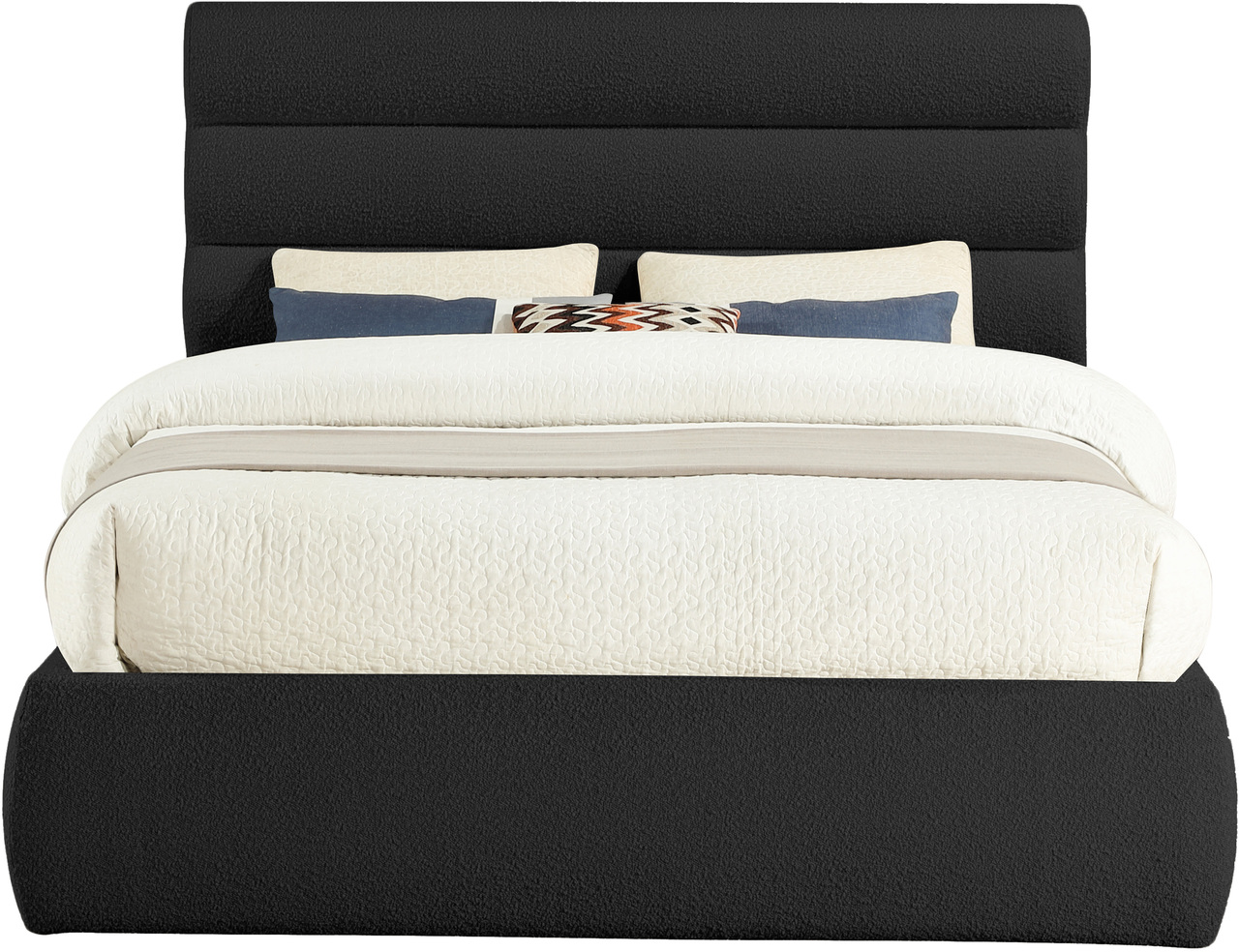 Adam Boucle Fabric Queen Bed In Black by Meridian | 1StopBedrooms