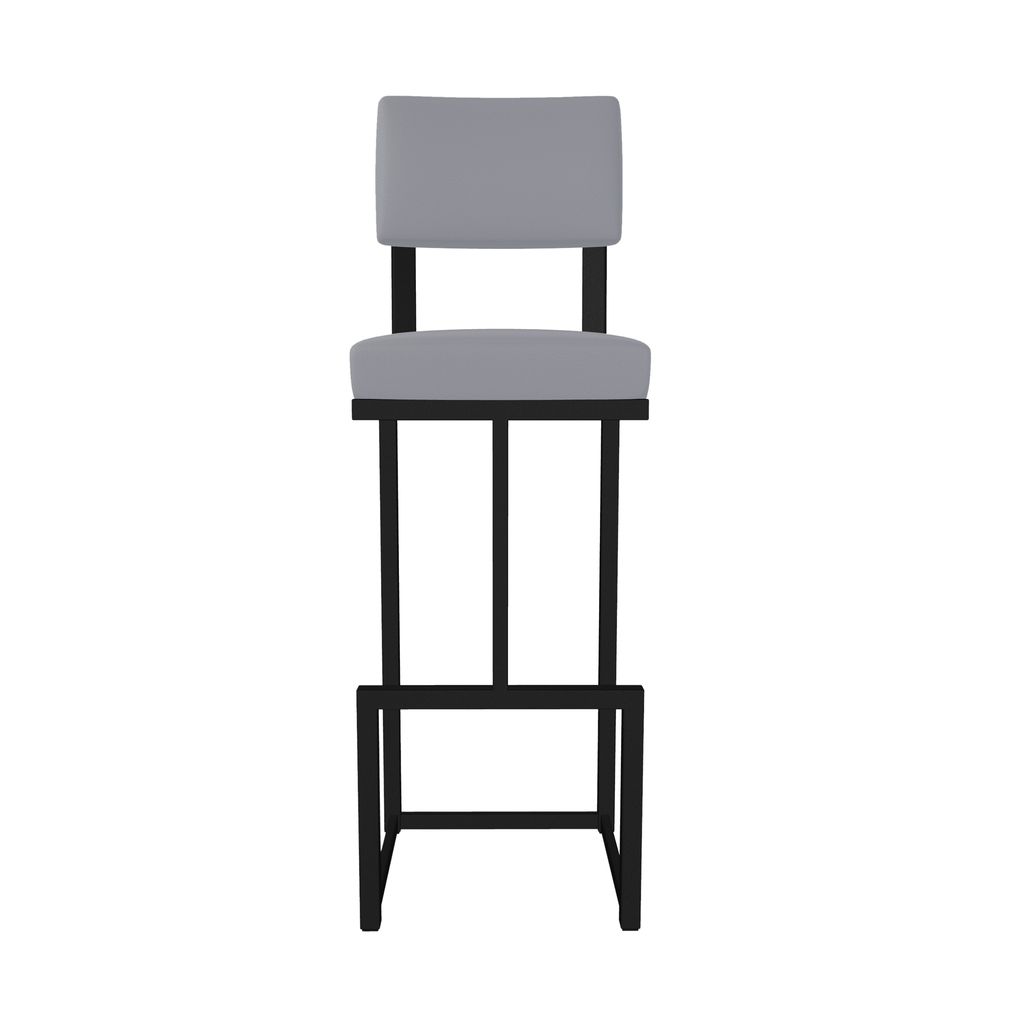 Adele 26 Inch Counter Height Stool In Sable Onyx and Charcoal Gray by ...