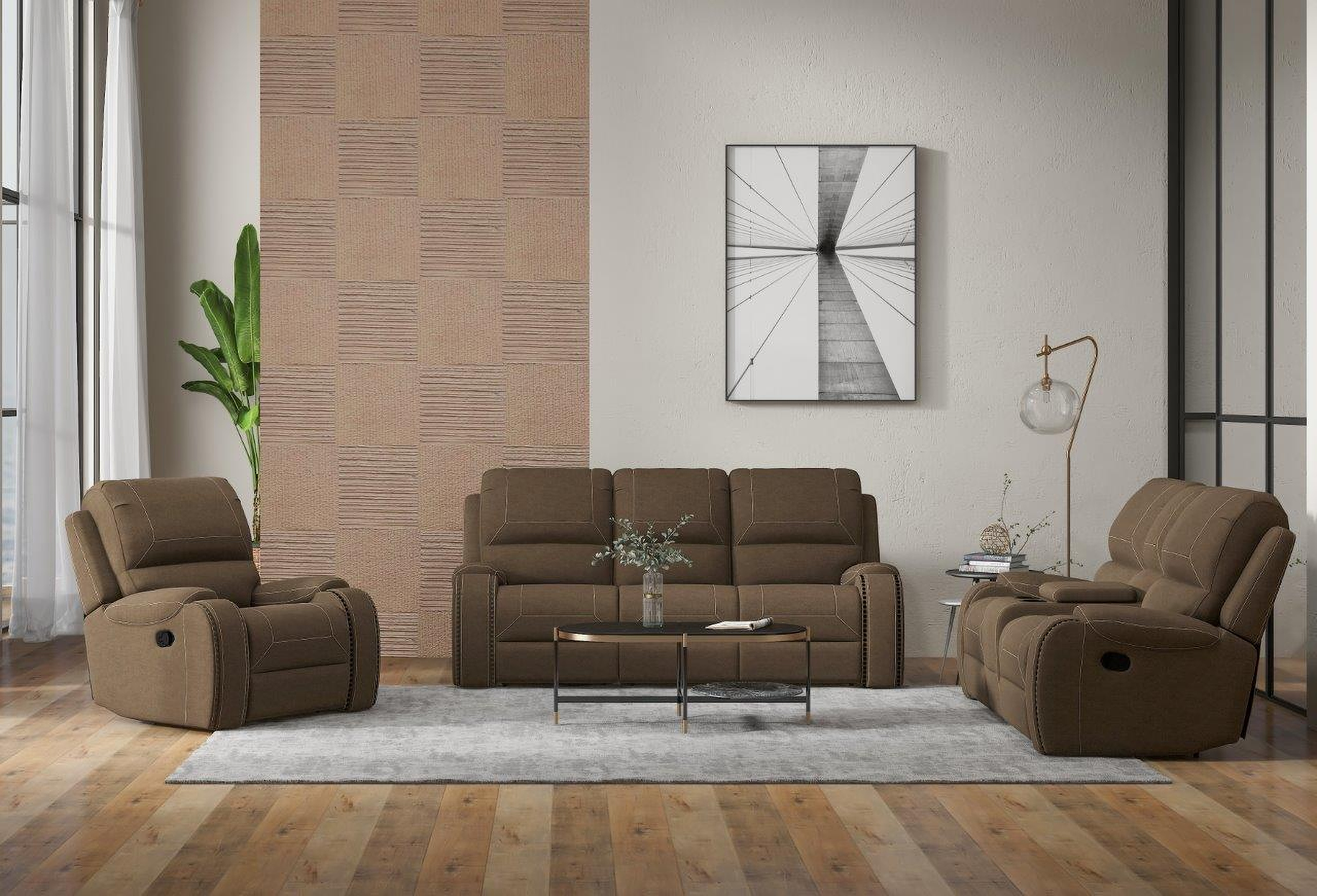 Adrian Reclining Living Room Set In Walnut Brown by Emerald Home ...