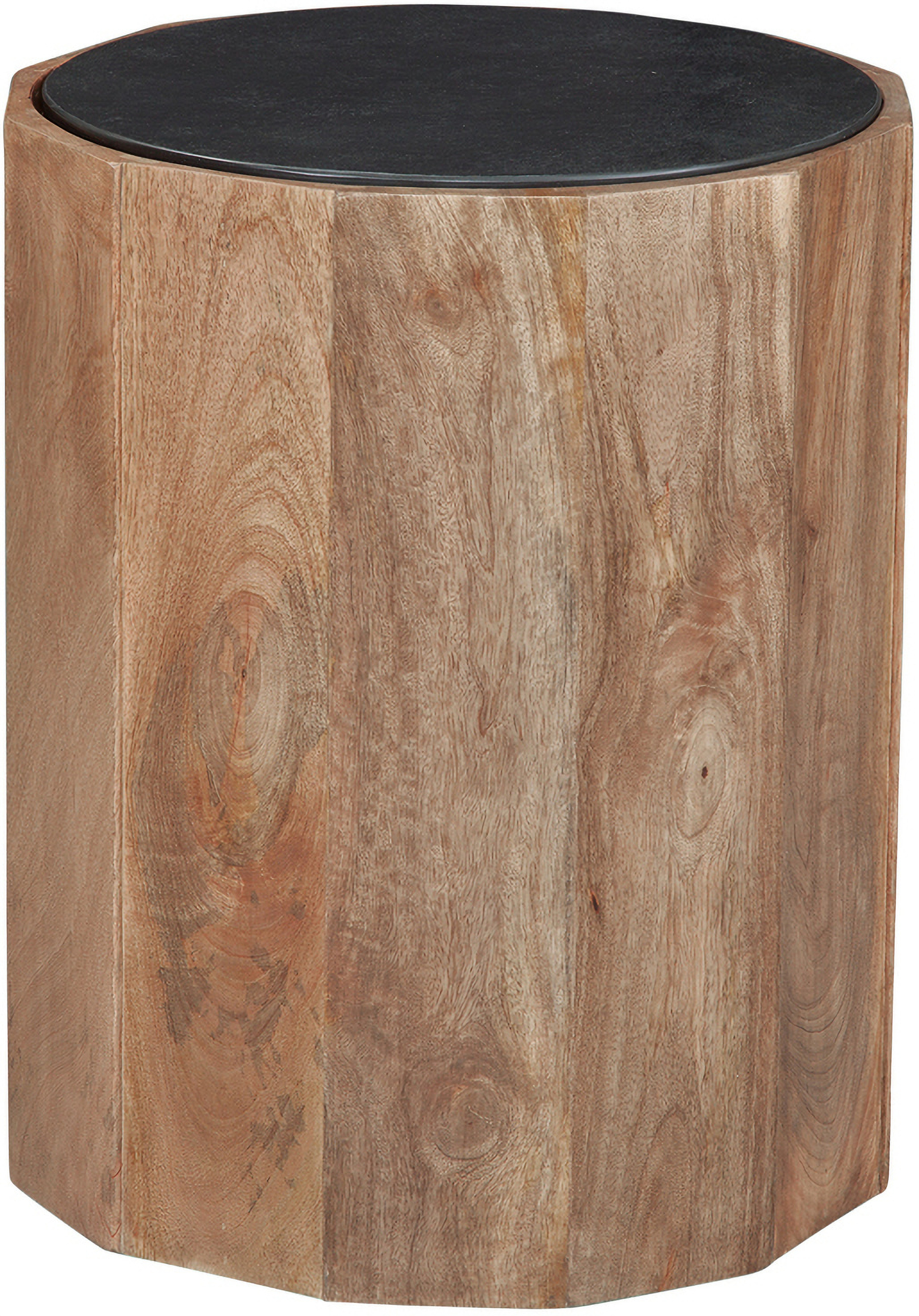 Adrienne Round End Table In Dark Brown and Natural by Bassett Mirror ...