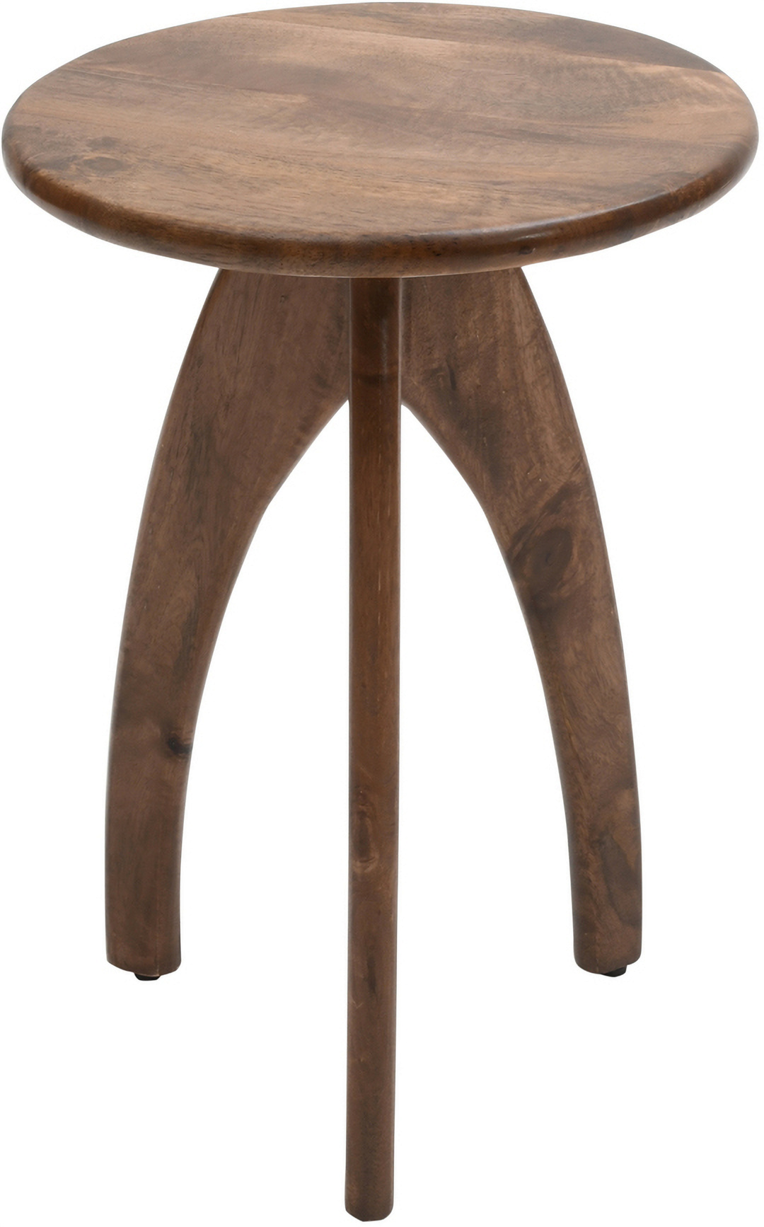 Aero Curved Space Age Round Accent End Table In Chestnut by Jofran ...