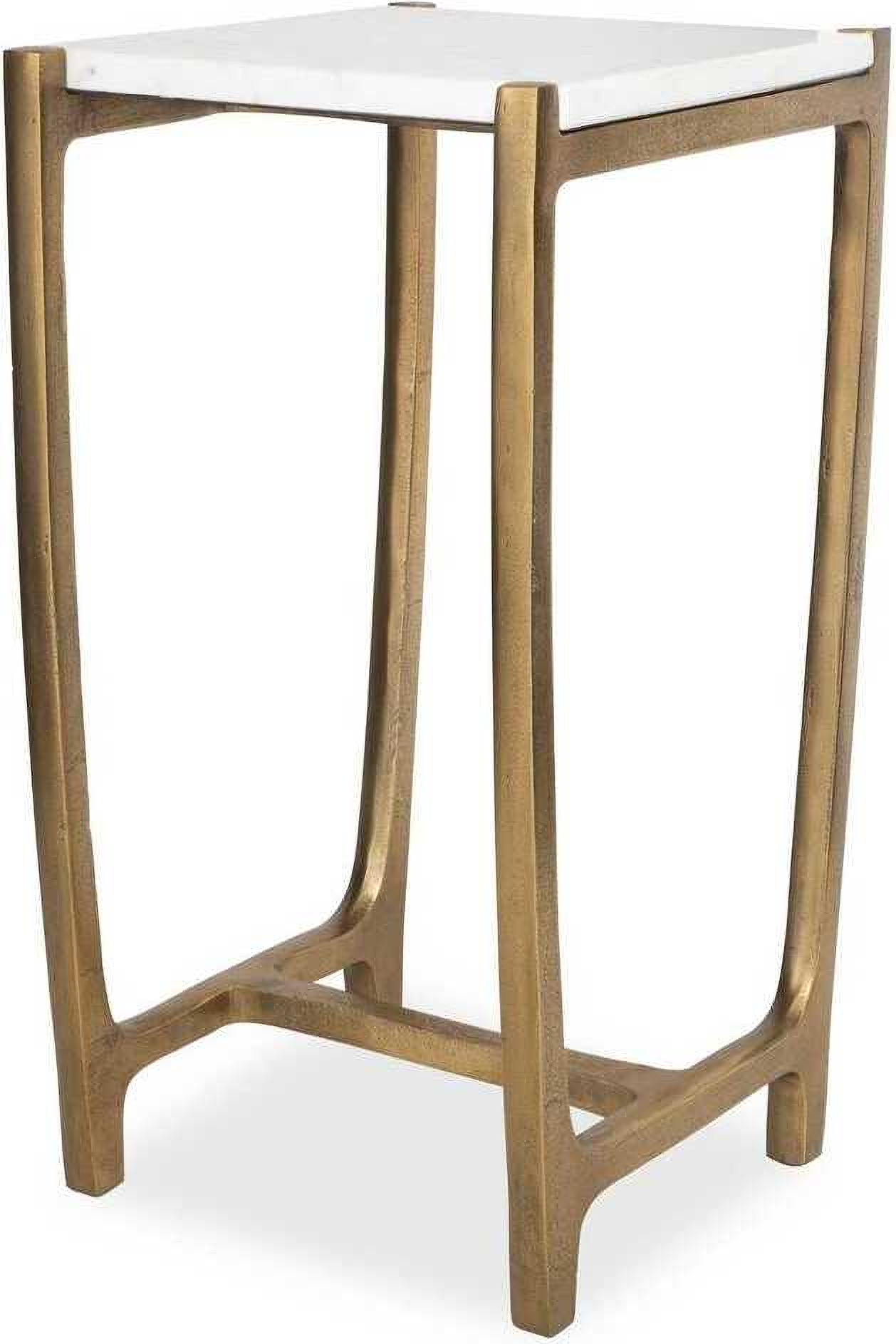 Affinity Marble Accent Table In White and Brushed Brass by Uttermost | 1StopBedrooms