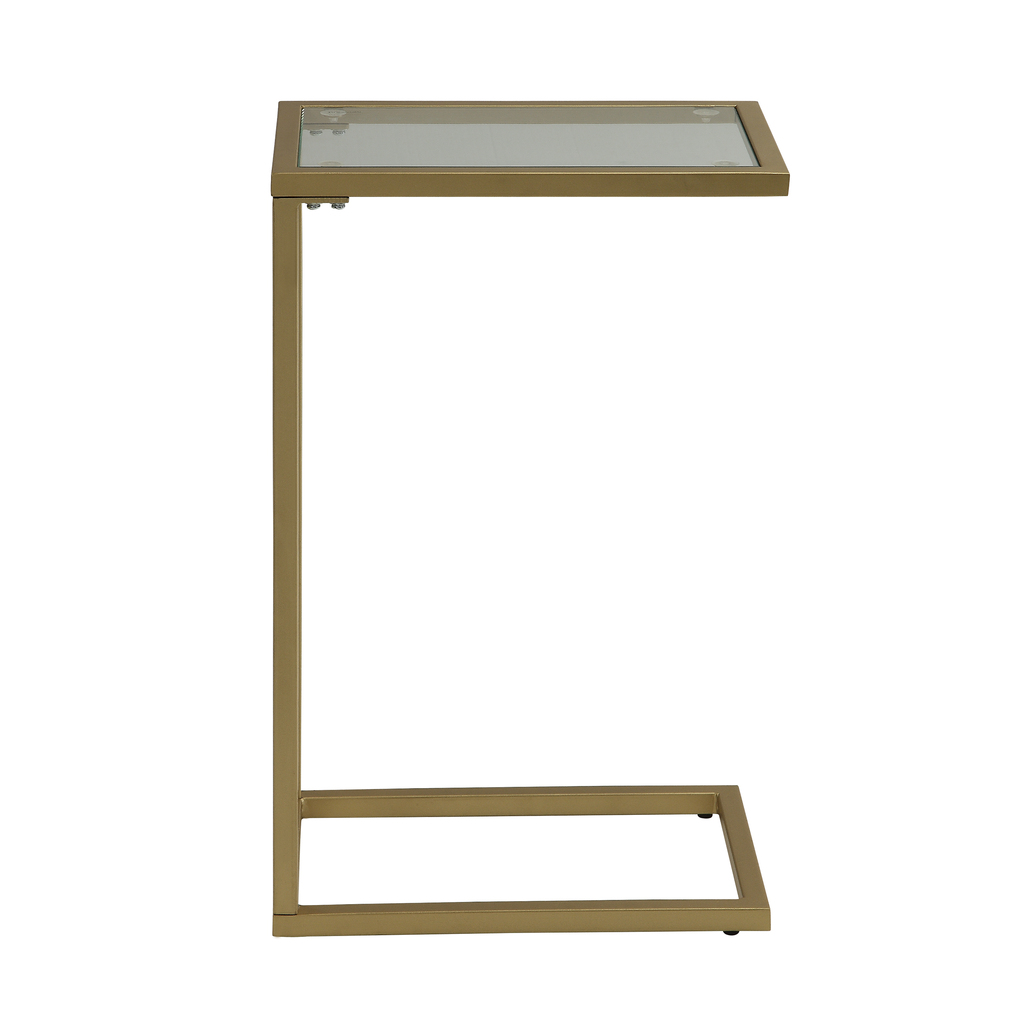 Aggie C-Form Accent Table In Glass Top - Gold by Carolina Living ...
