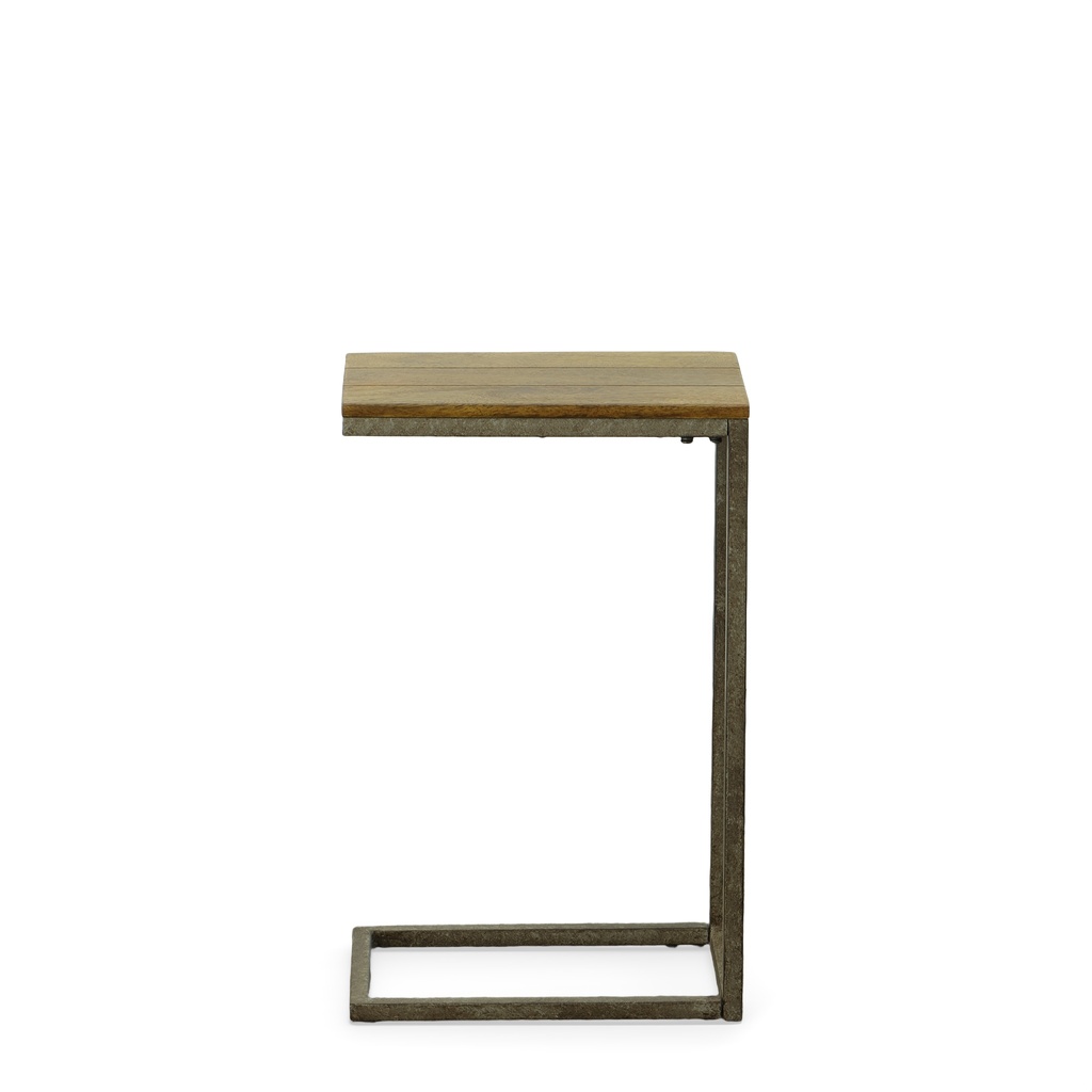 Aggie C-Form Accent Table In Harvest Oak Top - Aged Iron Base by ...