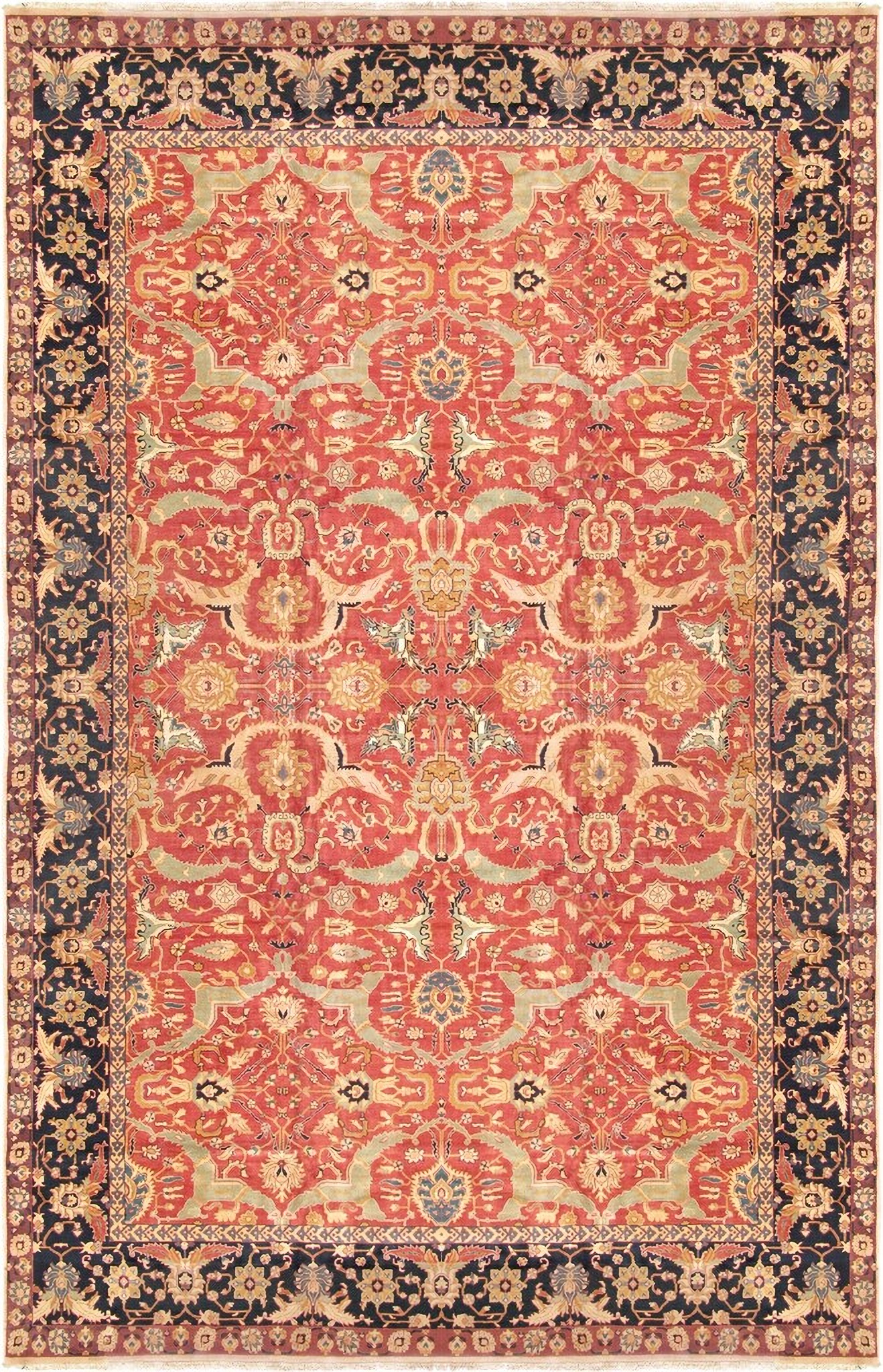 Agra Collection Hand-Knotted Lamb's Wool Area Rug- 16' x 24' 10" In ...