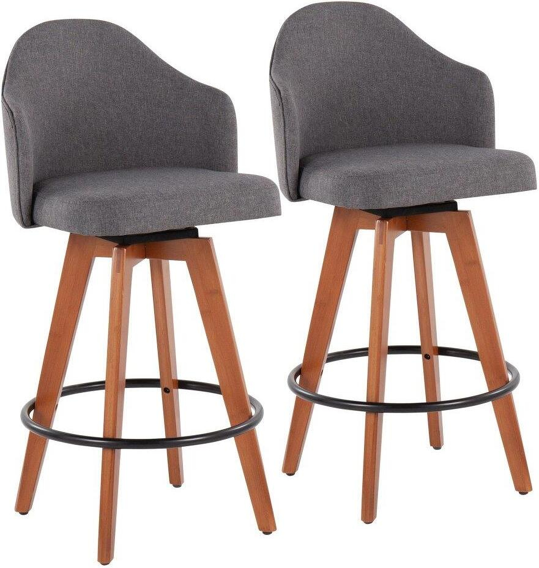 Ahoy Contemporary Fixed Height Counter Stool With Walnut Bamboo Legs ...
