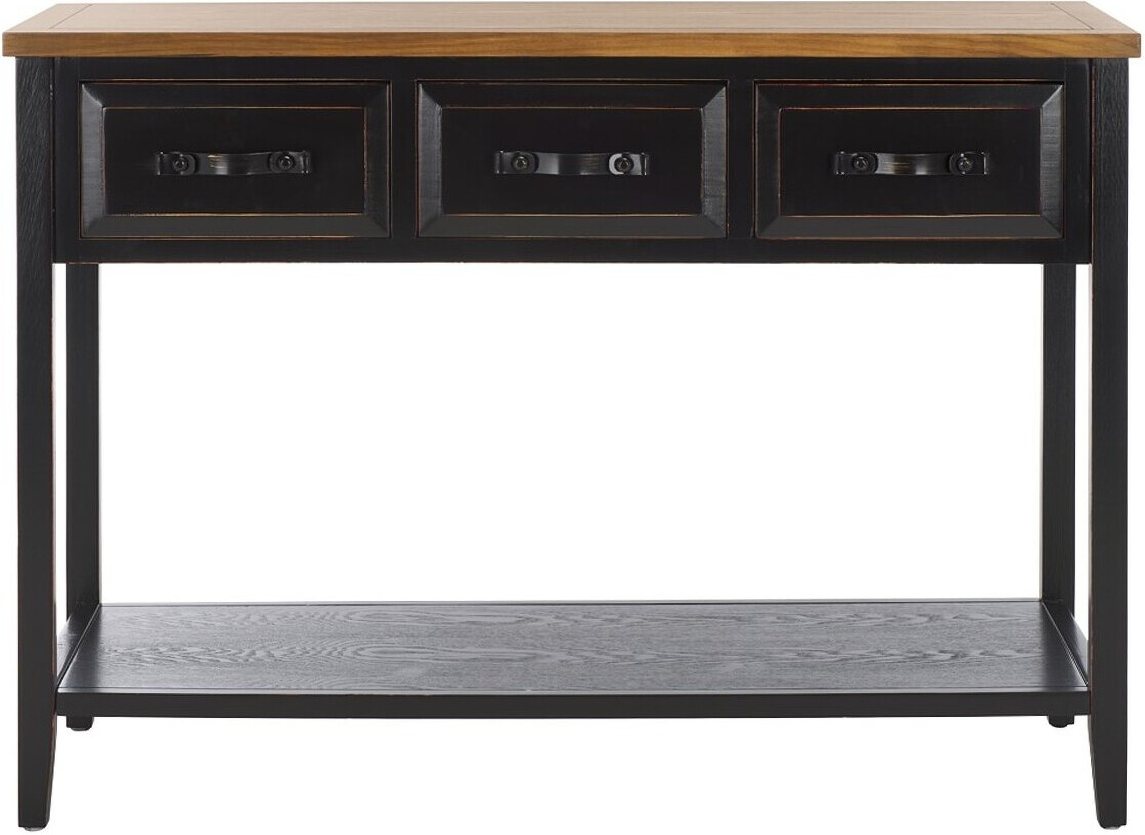 Aiden Black Oak 3-Drawer Console Table by Safavieh | 1StopBedrooms
