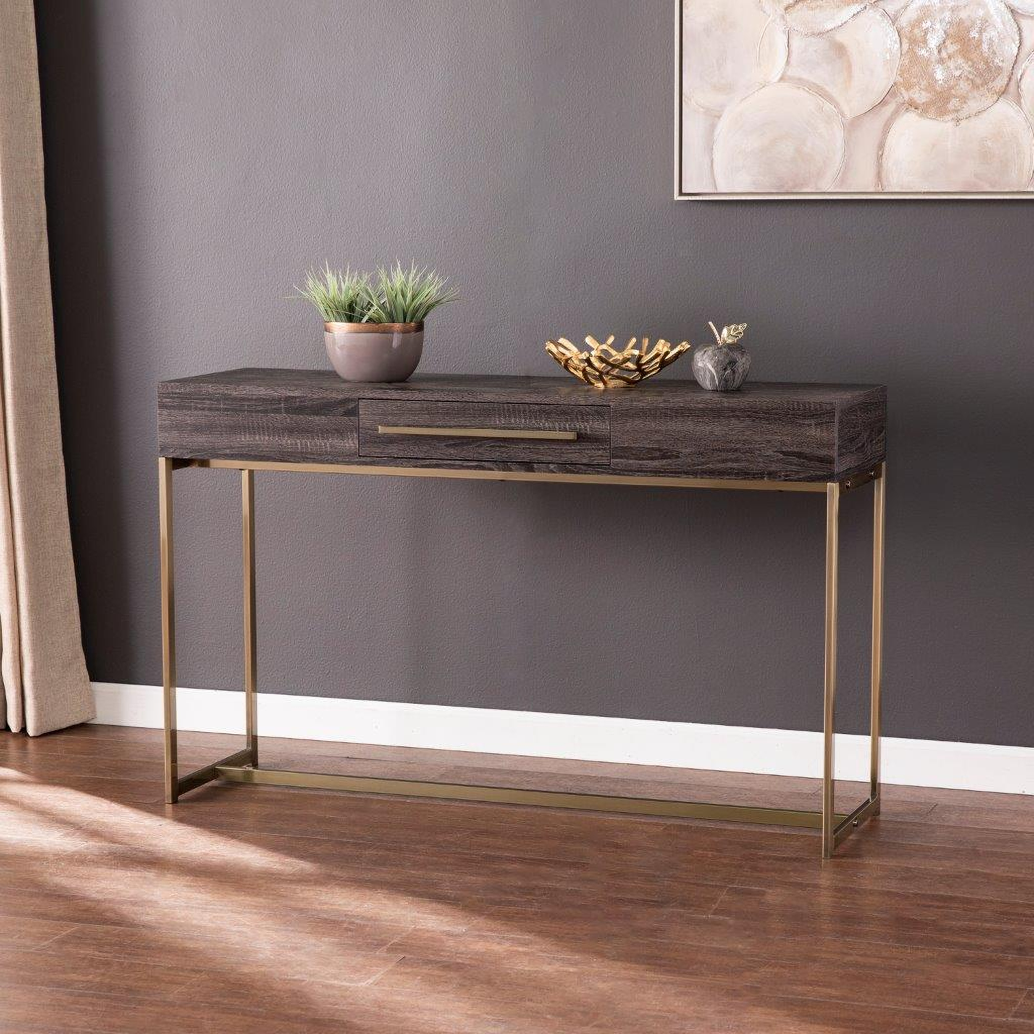 Akmonton Long Console Table With Storage by SEI Furniture | 1StopBedrooms