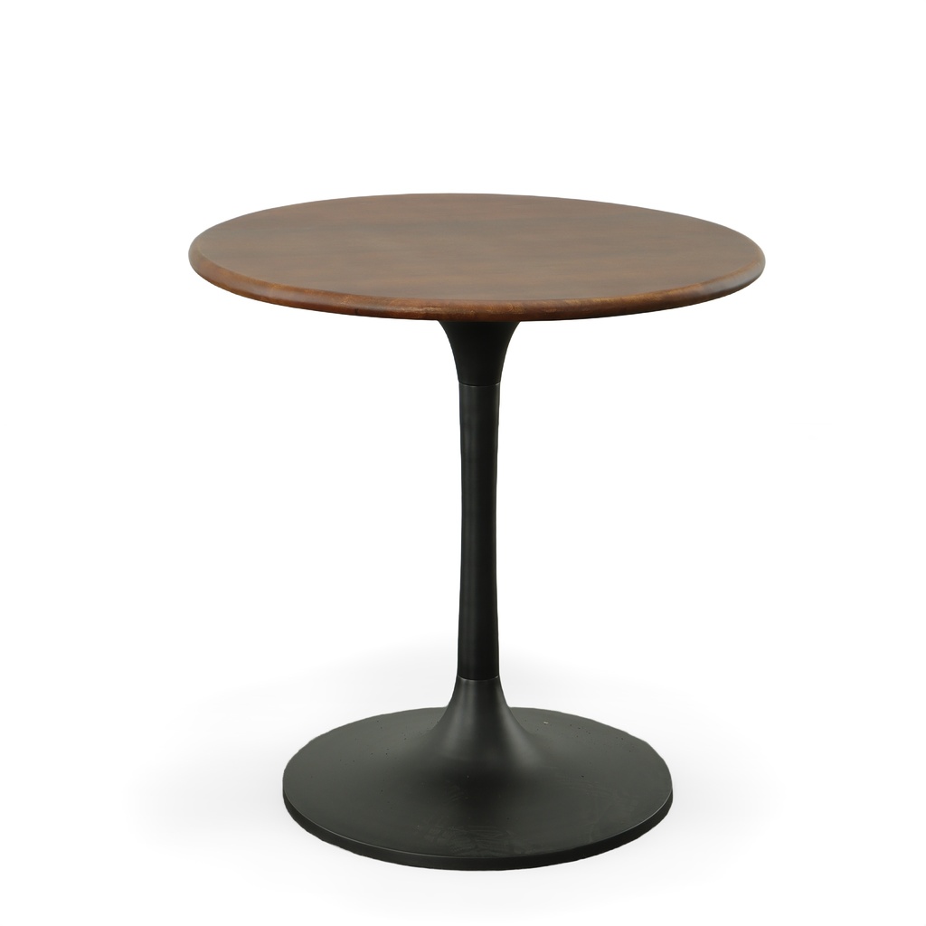 Alden Wood Top 30 Inch Round Dining Table In Elm Top and Black Base by ...