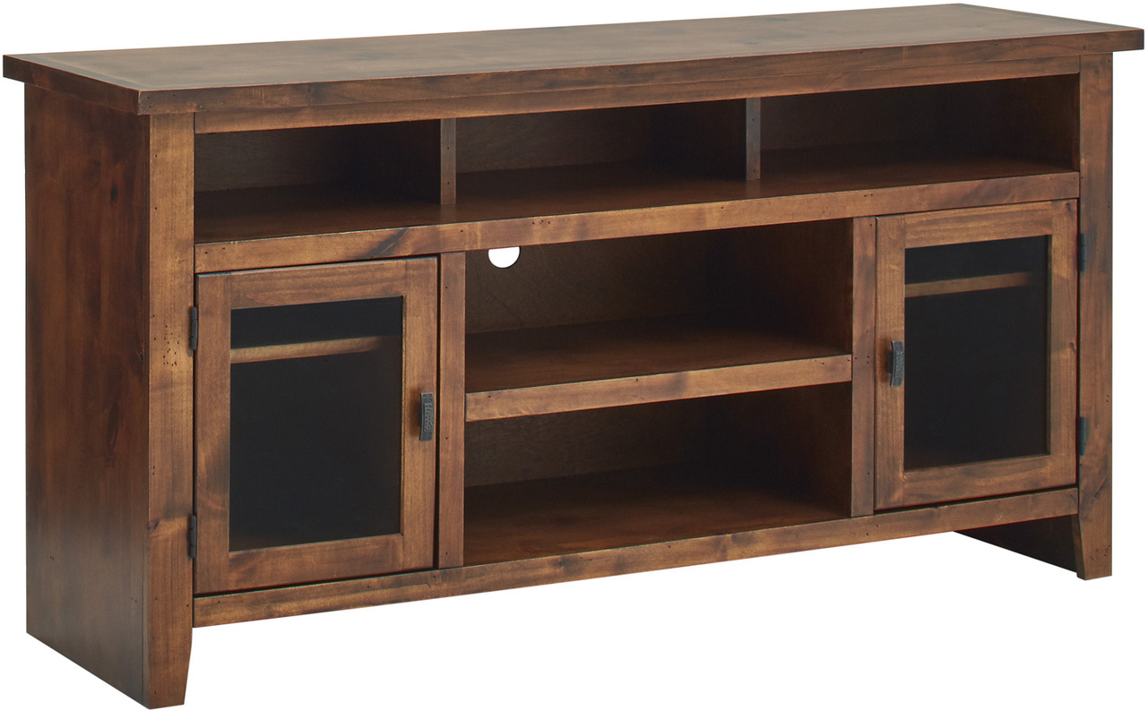 Alder Grove 65 Inch Console With Doors In Medium Brown by Aspenhome ...