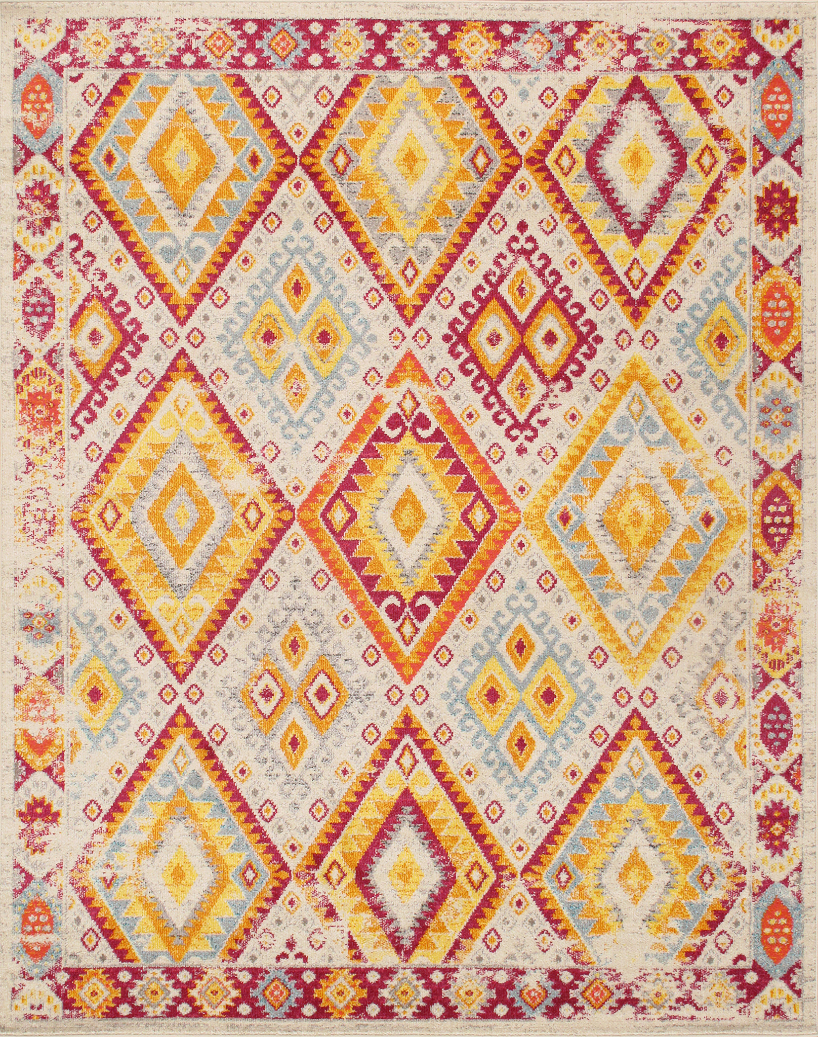 Aldora Design Power Loom Area Rug- 2' x 3' In Beige and Multi by ...