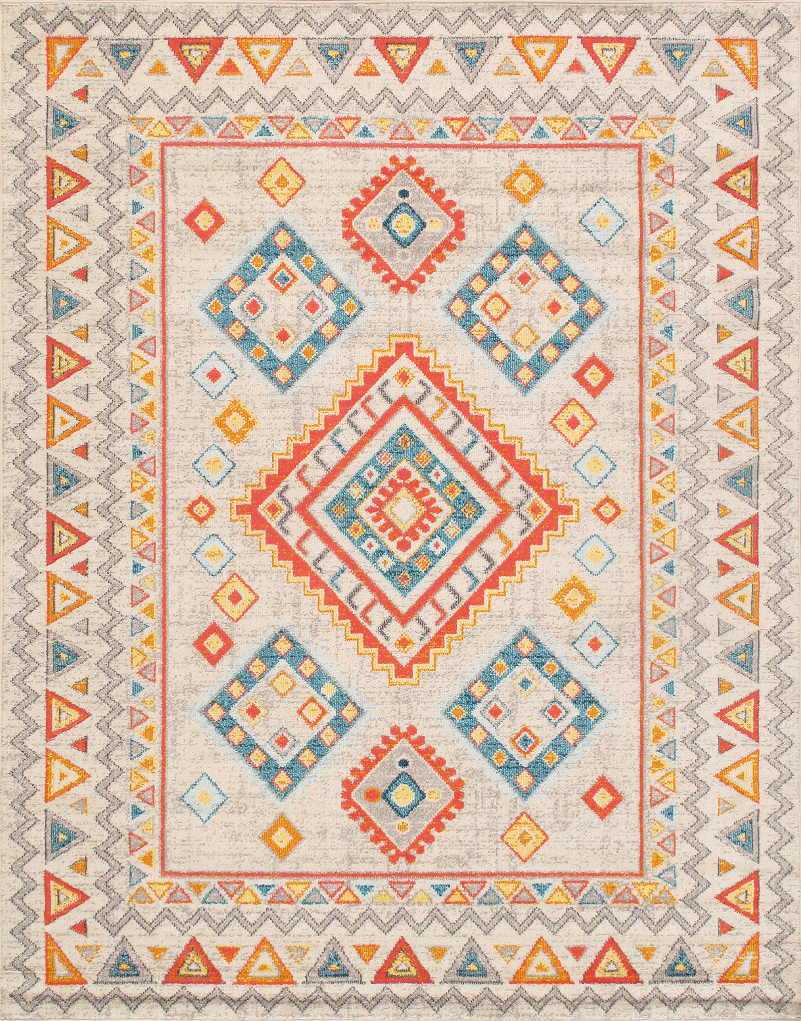Aldora Design Power Loom Area Rug- 2' x 3' In Beige and Multi by ...