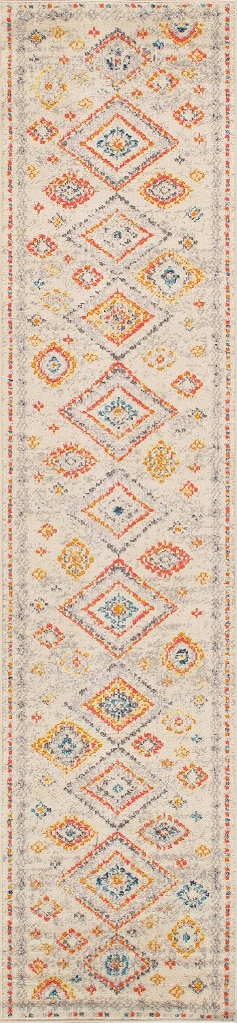 Aldora Design Power Loom Runner- 2' 4" x 8' In Beige and Multi by ...