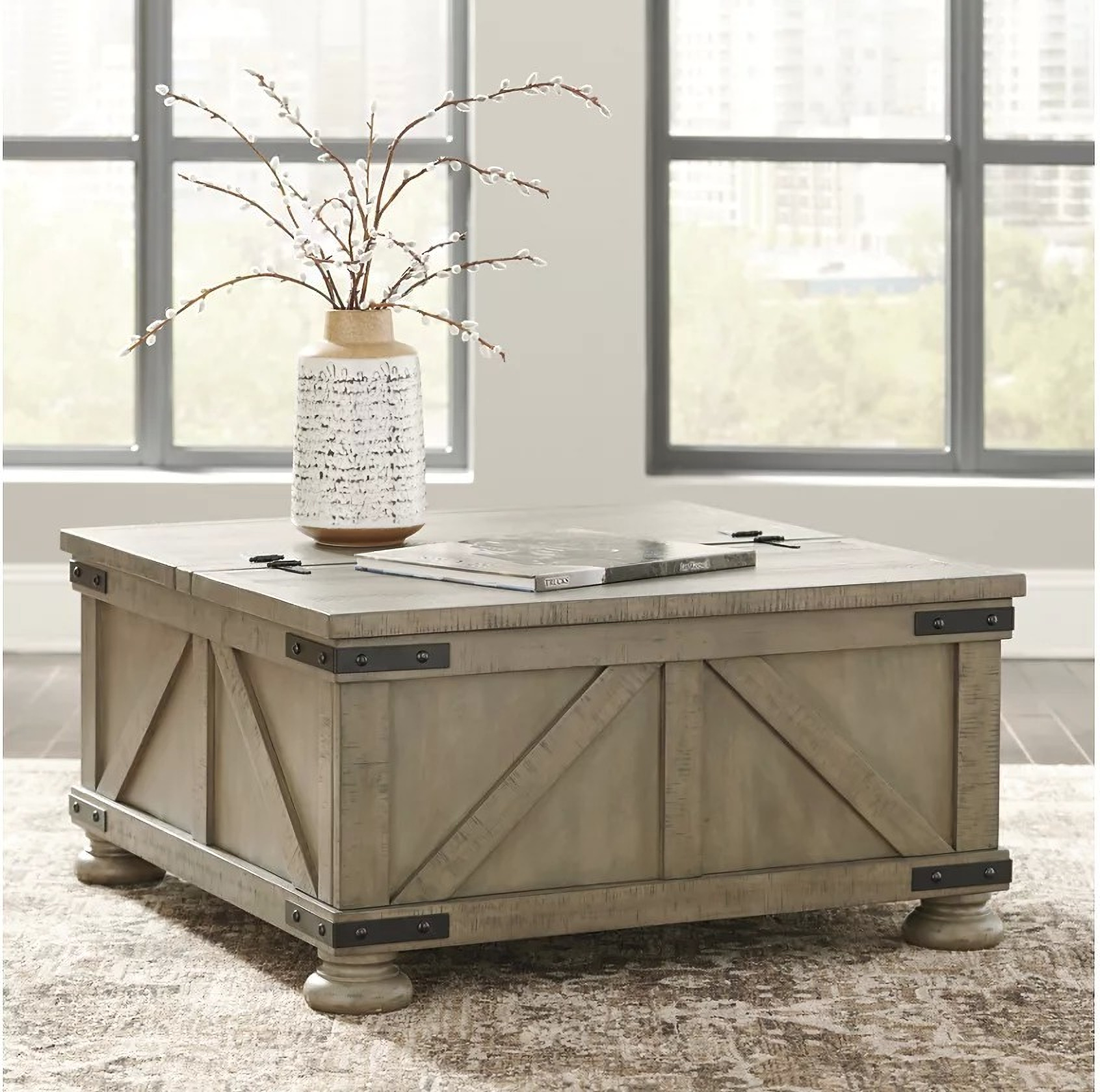 Aldwin Gray Storage Cocktail Table by Ashley Furniture | 1StopBedrooms