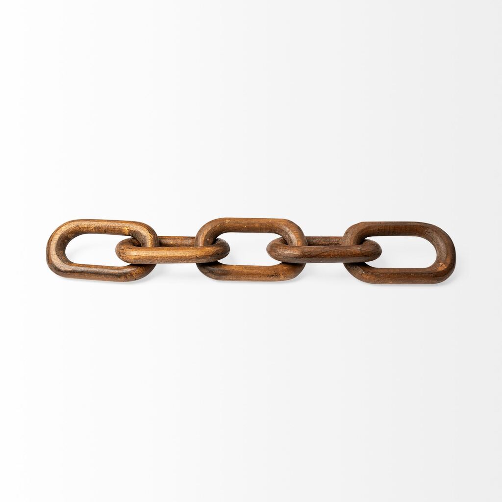 Alix Wooden Hand-Made 5 Link Chain In Brown by Mercana | 1StopBedrooms