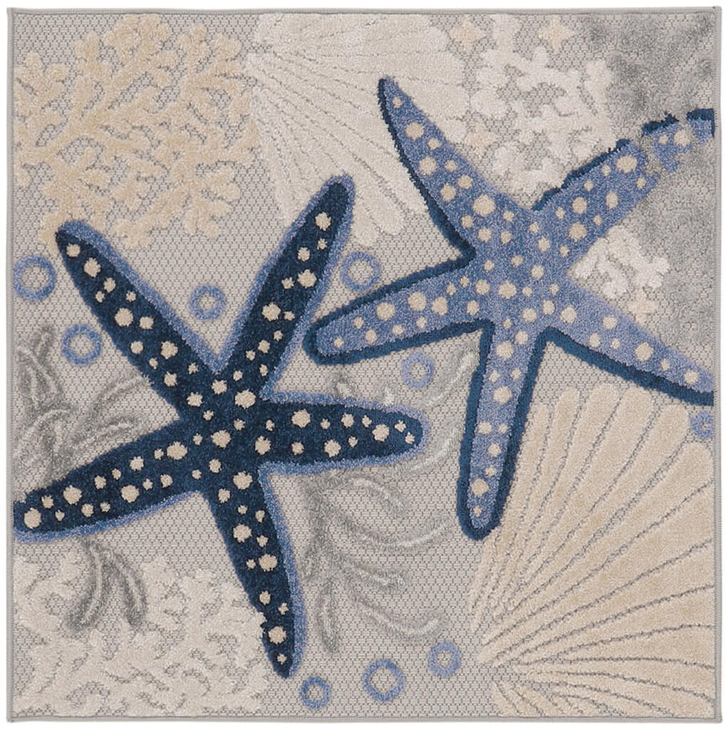 Aloha 3' x 3' Square Rug In Blue Grey by Nourison | 1StopBedrooms