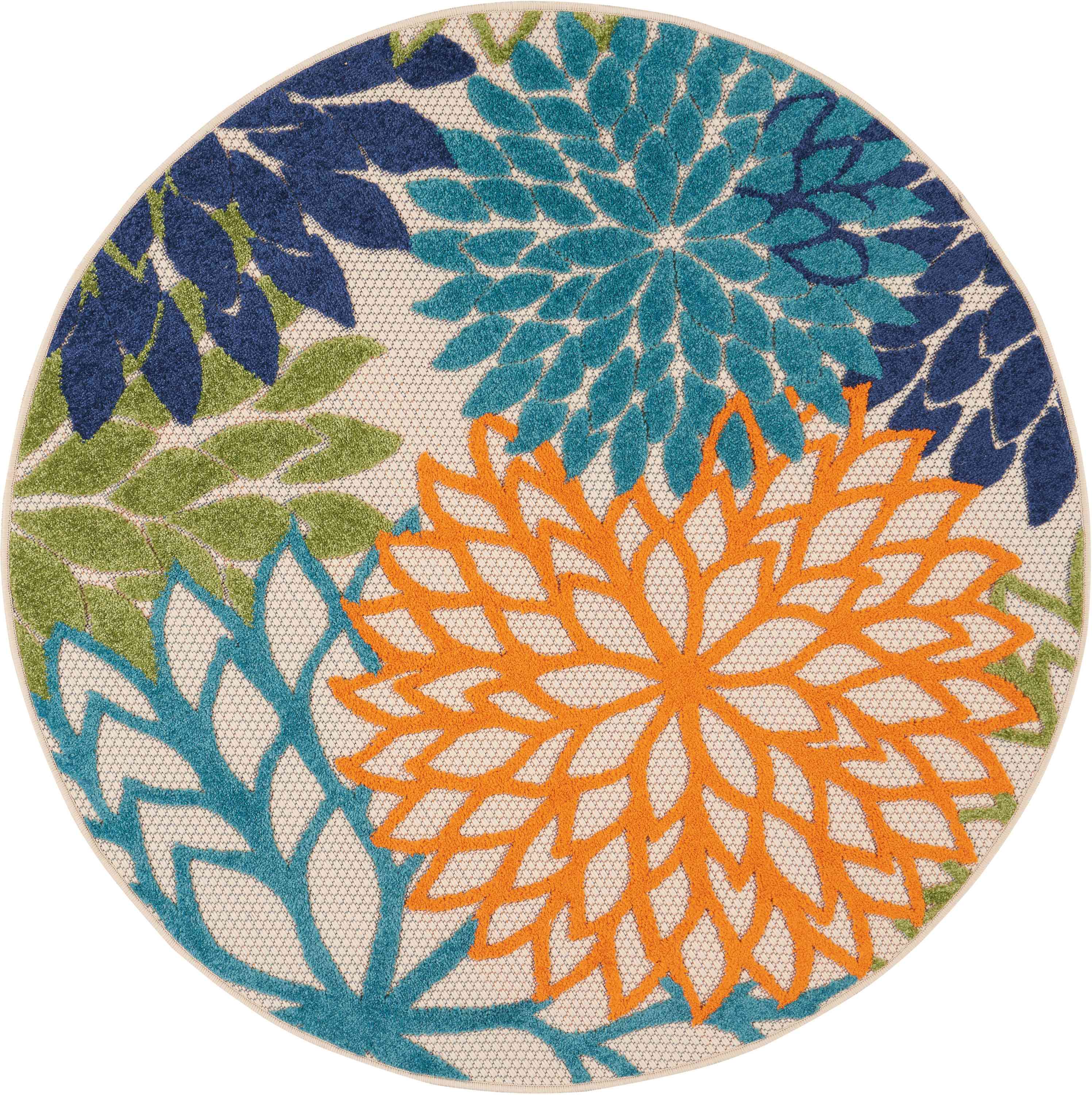 Aloha Multicolor 4' x 4' Round Area Rug by Nourison | 1StopBedrooms