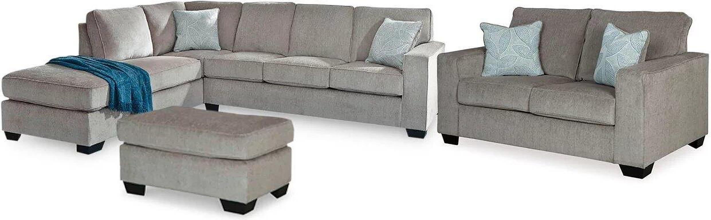 Altari 2-Piece Sectional with Chaise, Loveseat and Ottoman In Alloy by ...