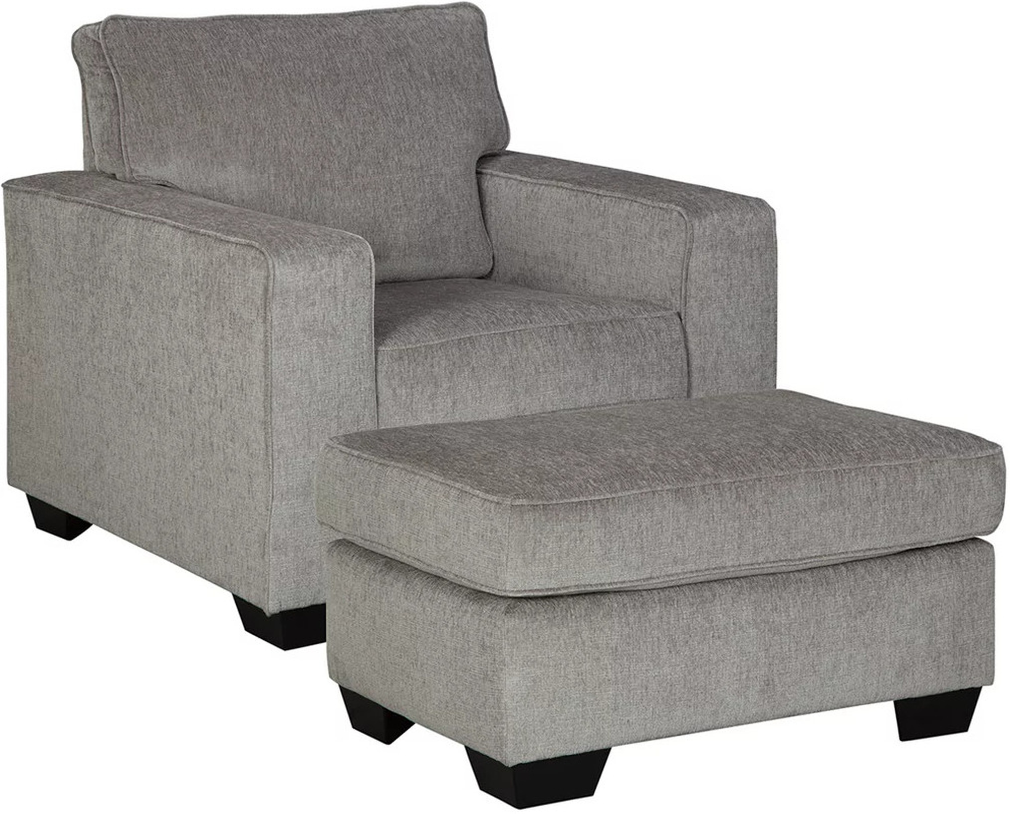 Altari Chair and Ottoman In Alloy by Ashley Furniture | 1StopBedrooms