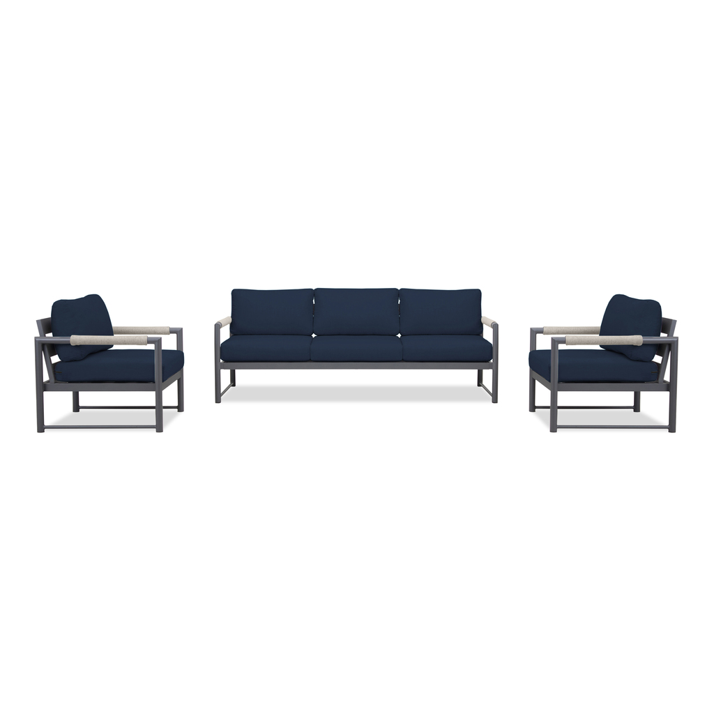 Alto 3 Piece Sofa Club Chair Set In Spectrum Indigo and Slate by ...