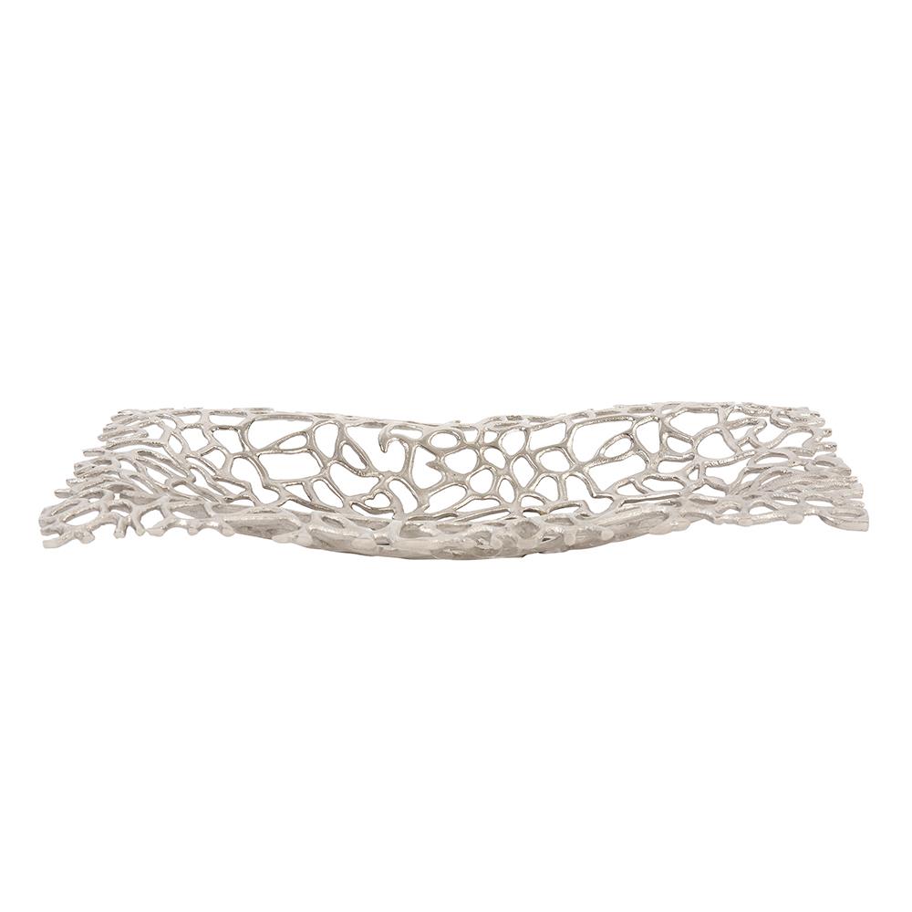 Aluminum Branch Tray In Silver by Howard Elliott | 1StopBedrooms