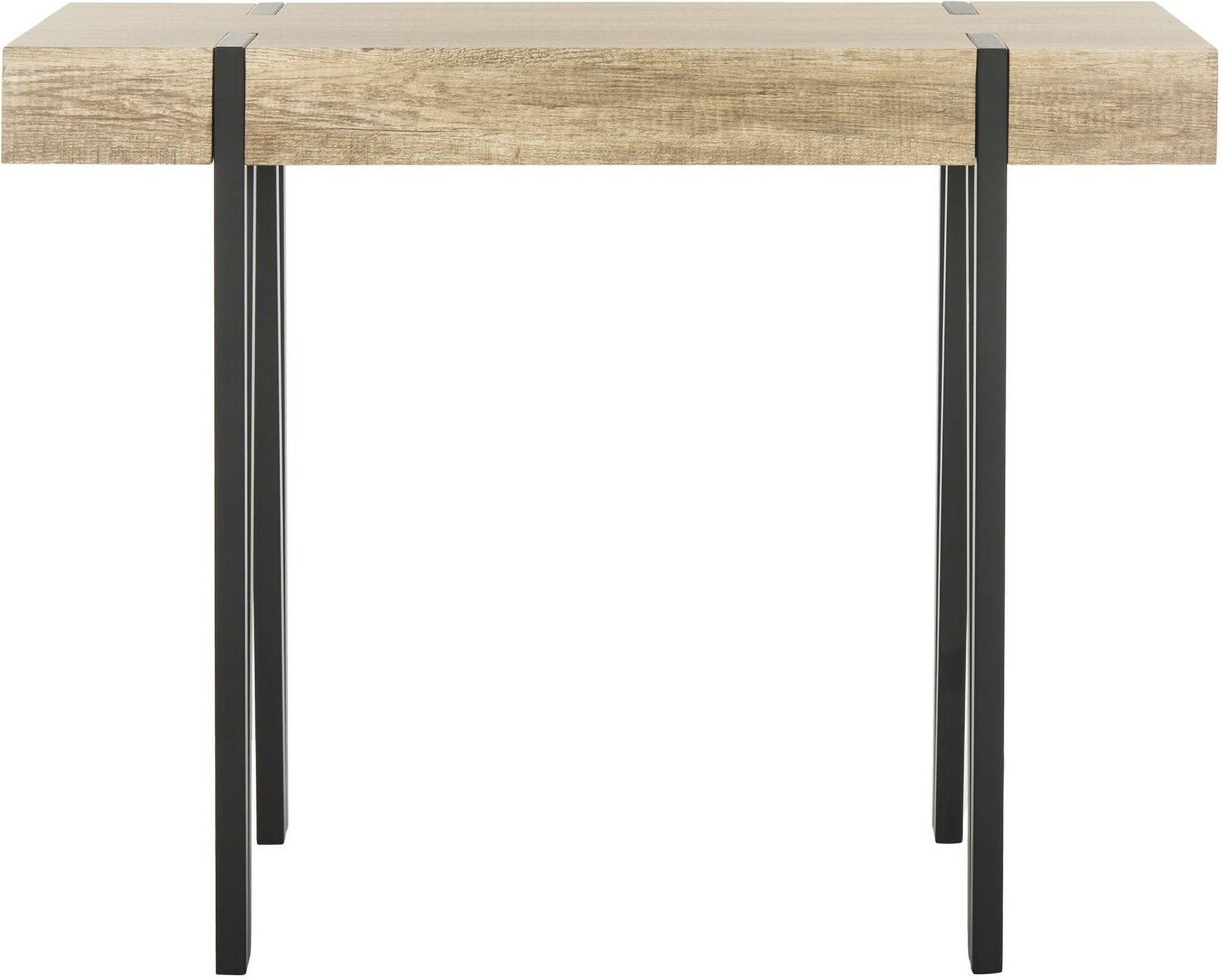 Alyssa Canyon Grey and Black Rectangular Rustic Midcentury Wood Console ...