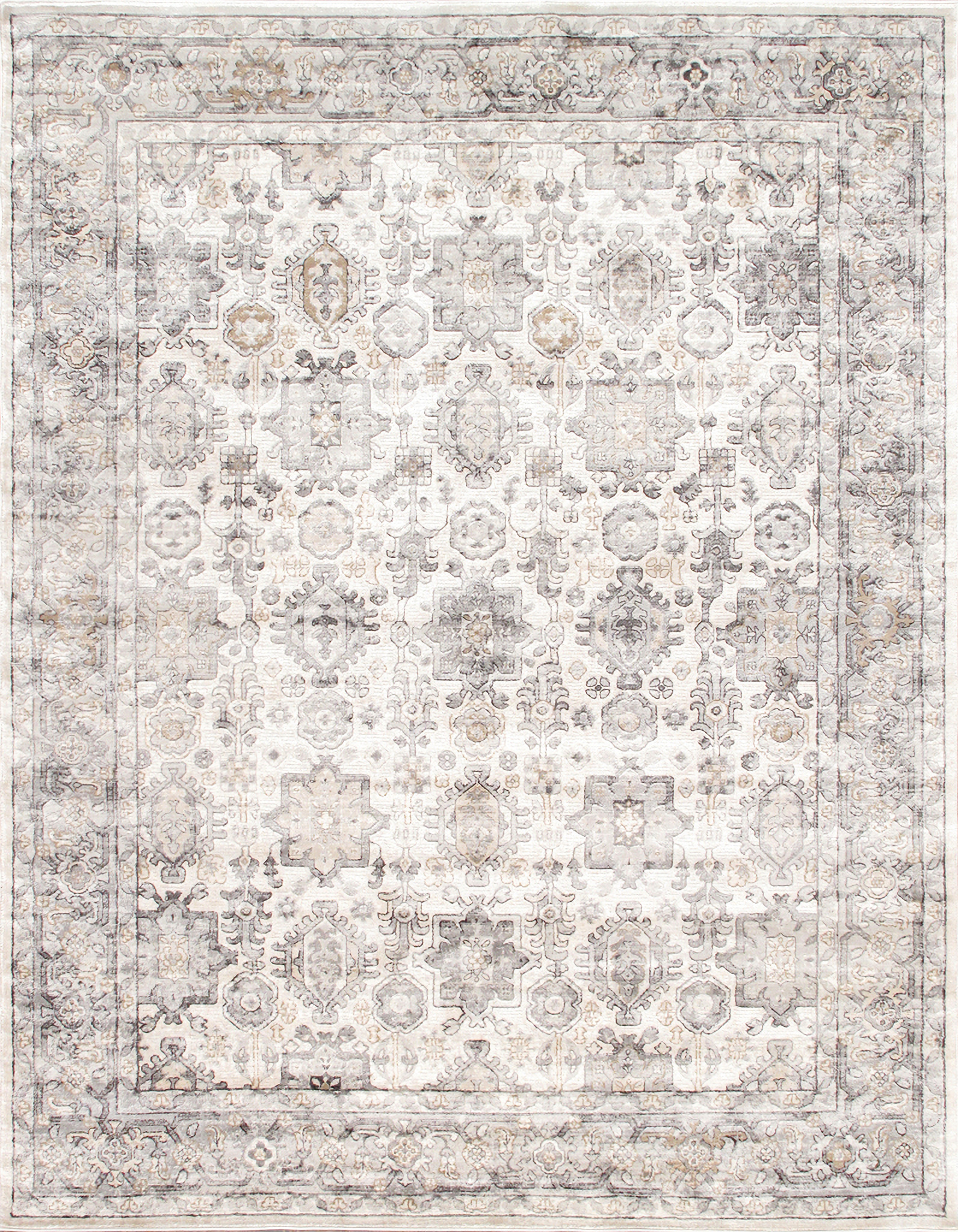 Amadeus Design Power Loom Area Rug- 10' x 14' In Ivory and Grey by ...
